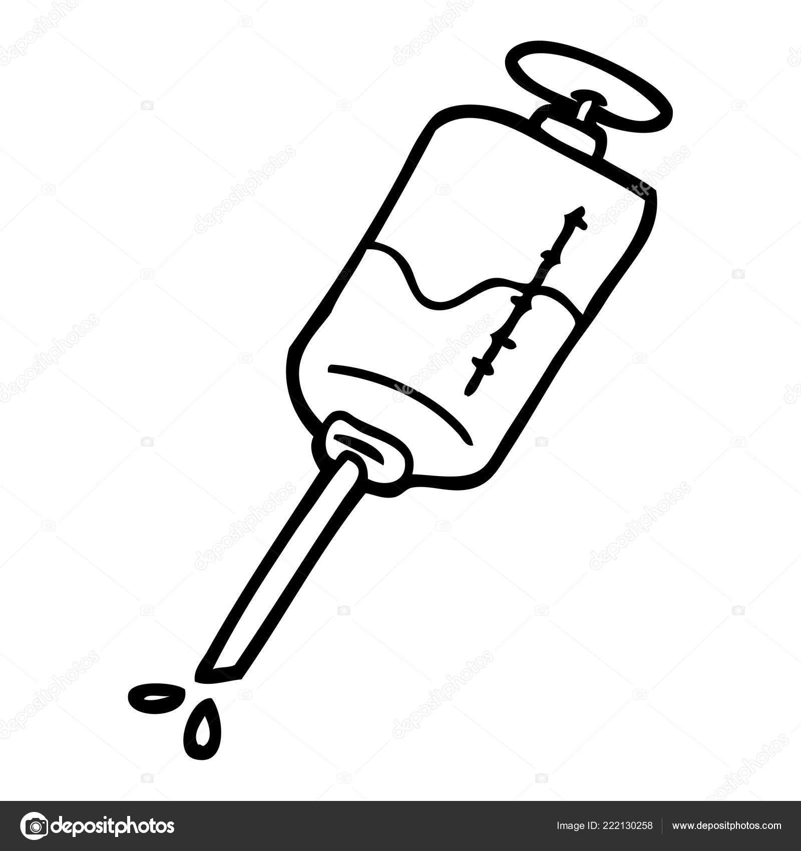 Image vectorielle Injection Dessin Animé Noir Blanc par ...