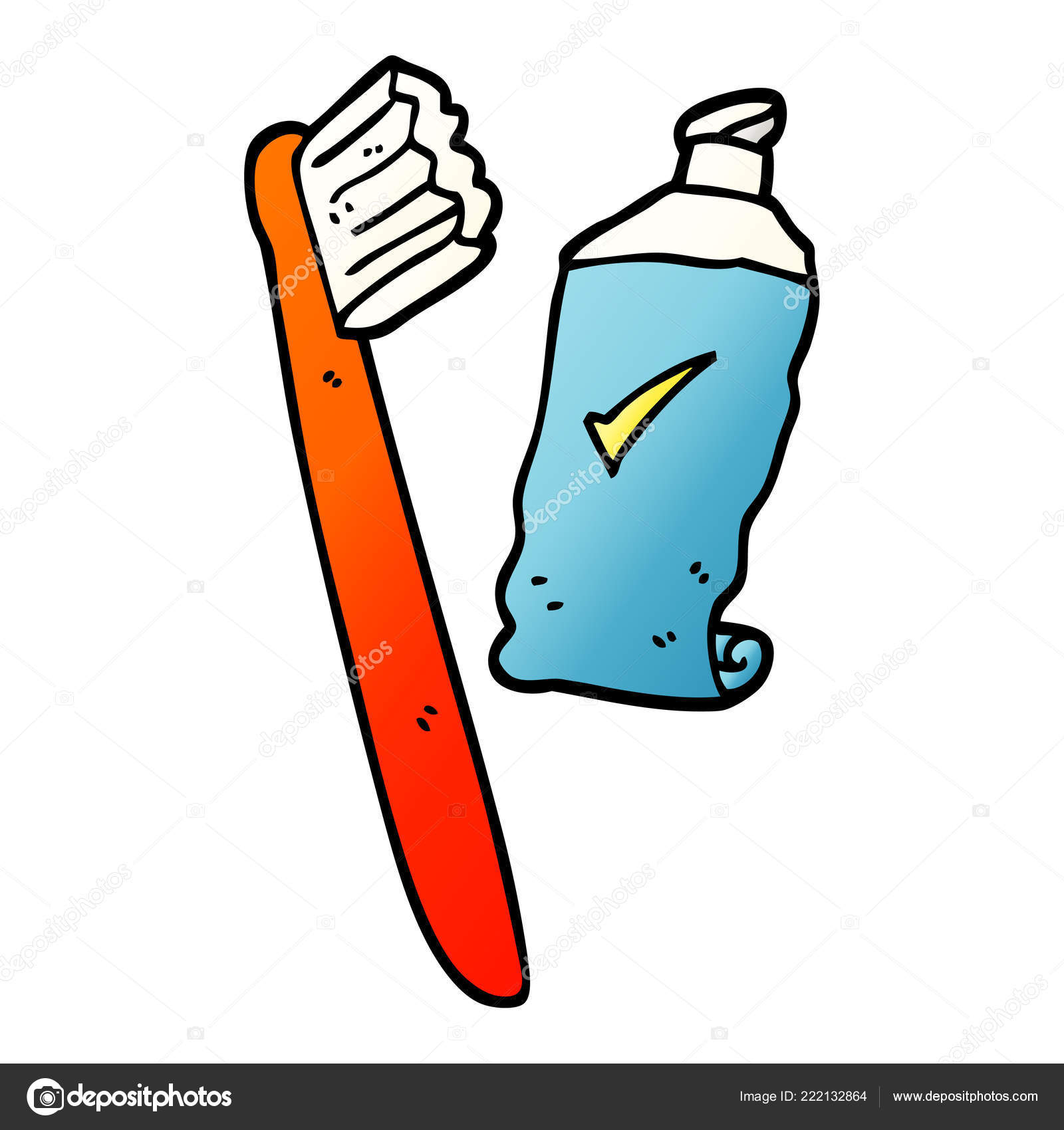 Vector Gradient Illustration Cartoon Tooth Brush Paste Stock Vector by ... Vector Gradient Illustration Cartoon Tooth Brush Paste Stock Vector by ...