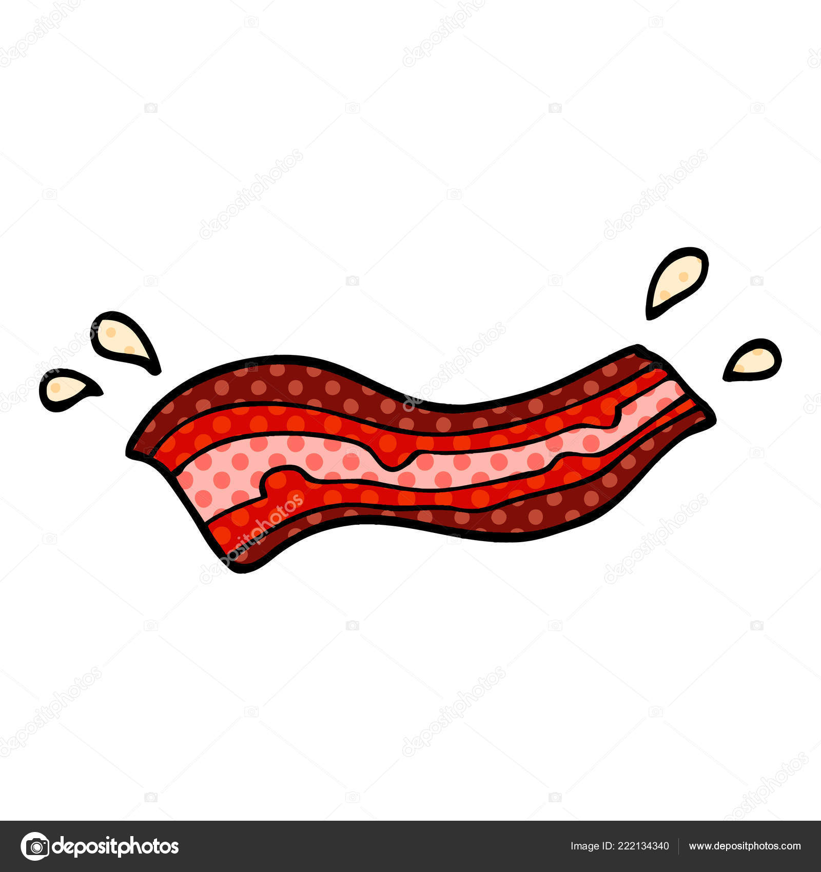 Cartoon Doodle Sizzling Bacon Stock Vector by ©lineartestpilot 222134340