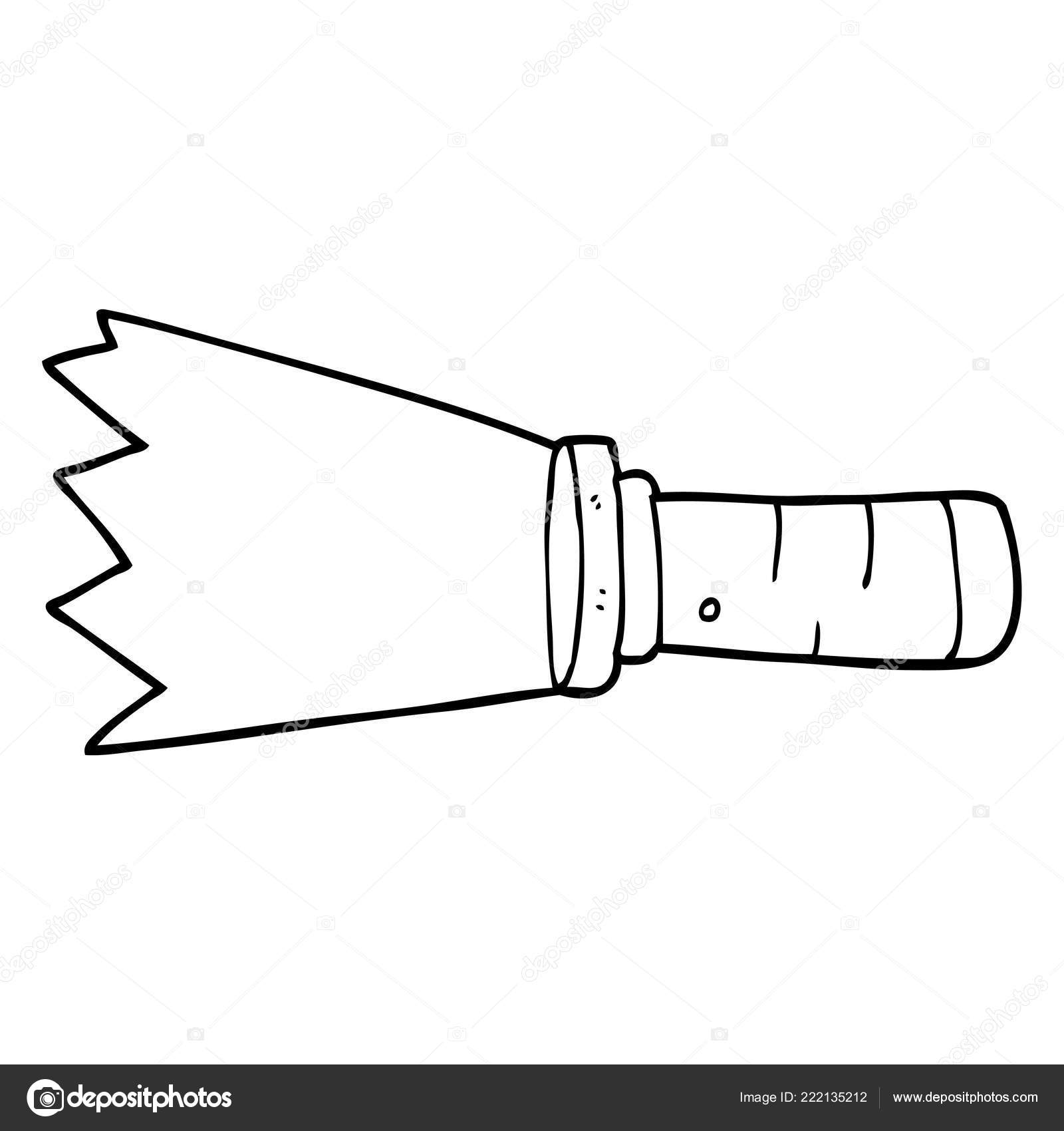 Line Drawing Cartoon Lit Torch Stock Vector by ©lineartestpilot 222135212