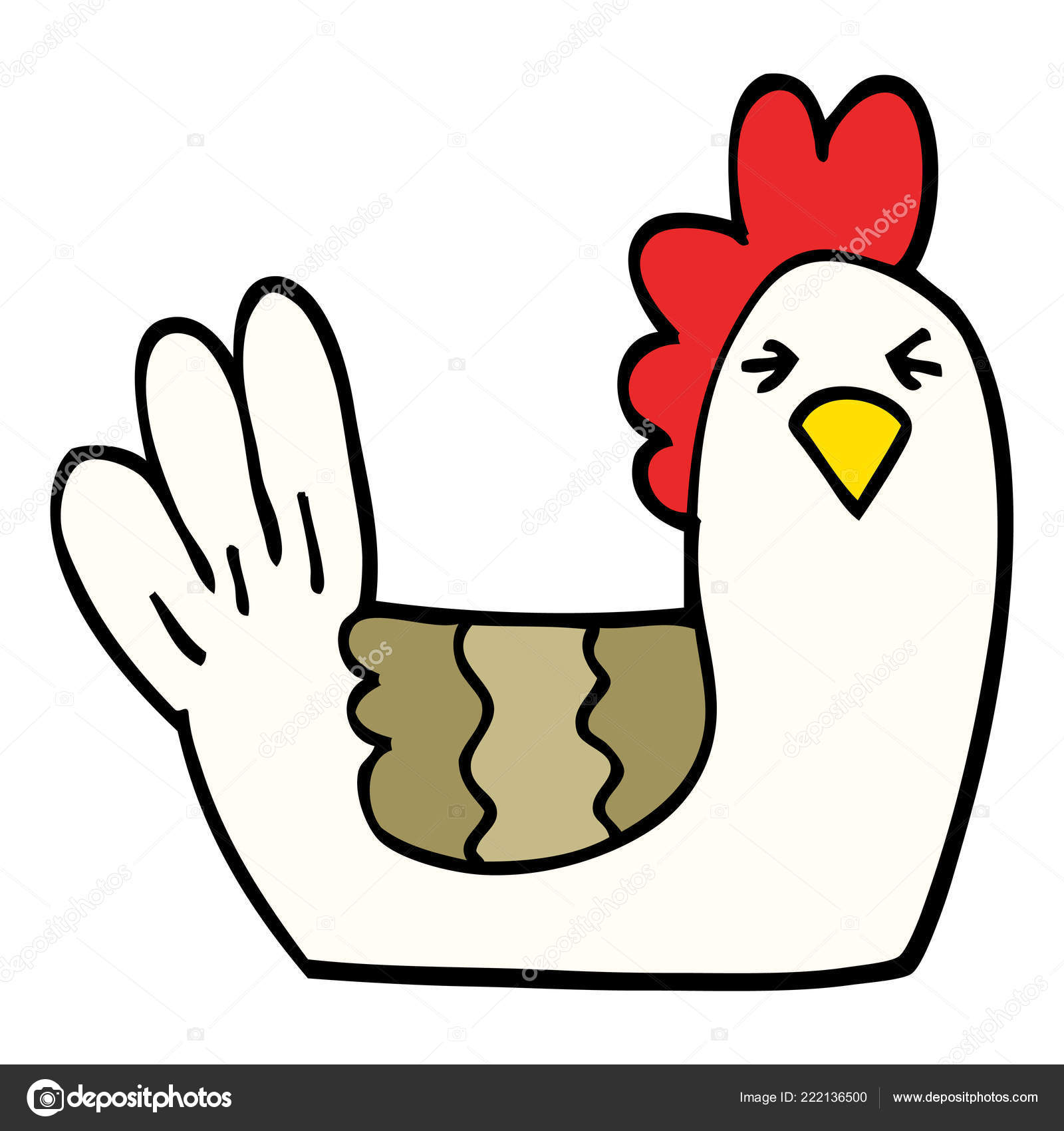 Dibujado Mano Garabato Estilo Dibujos Animados Gallina Galán Vector de ...