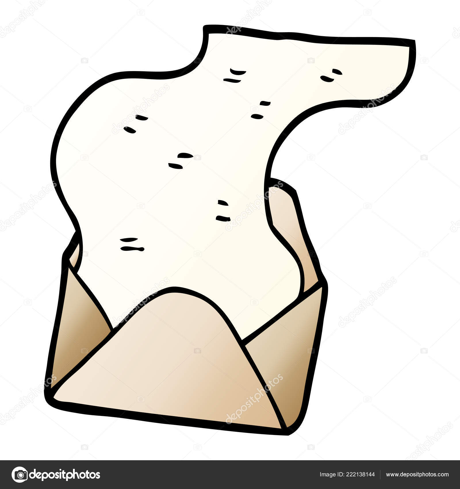 Vektör Degrade Illüstrasyon Karikatür Uzun Bir Mektup ©lineartestpilot ...