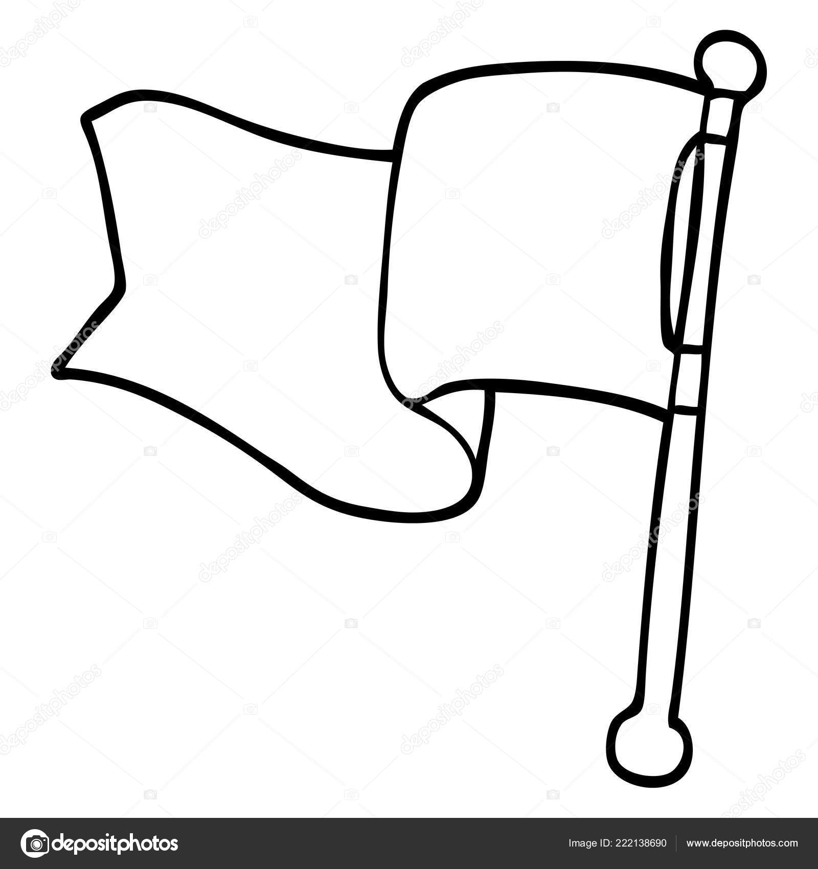 Line Drawing Cartoon Red Flag Stock Vector by ©lineartestpilot 222138690