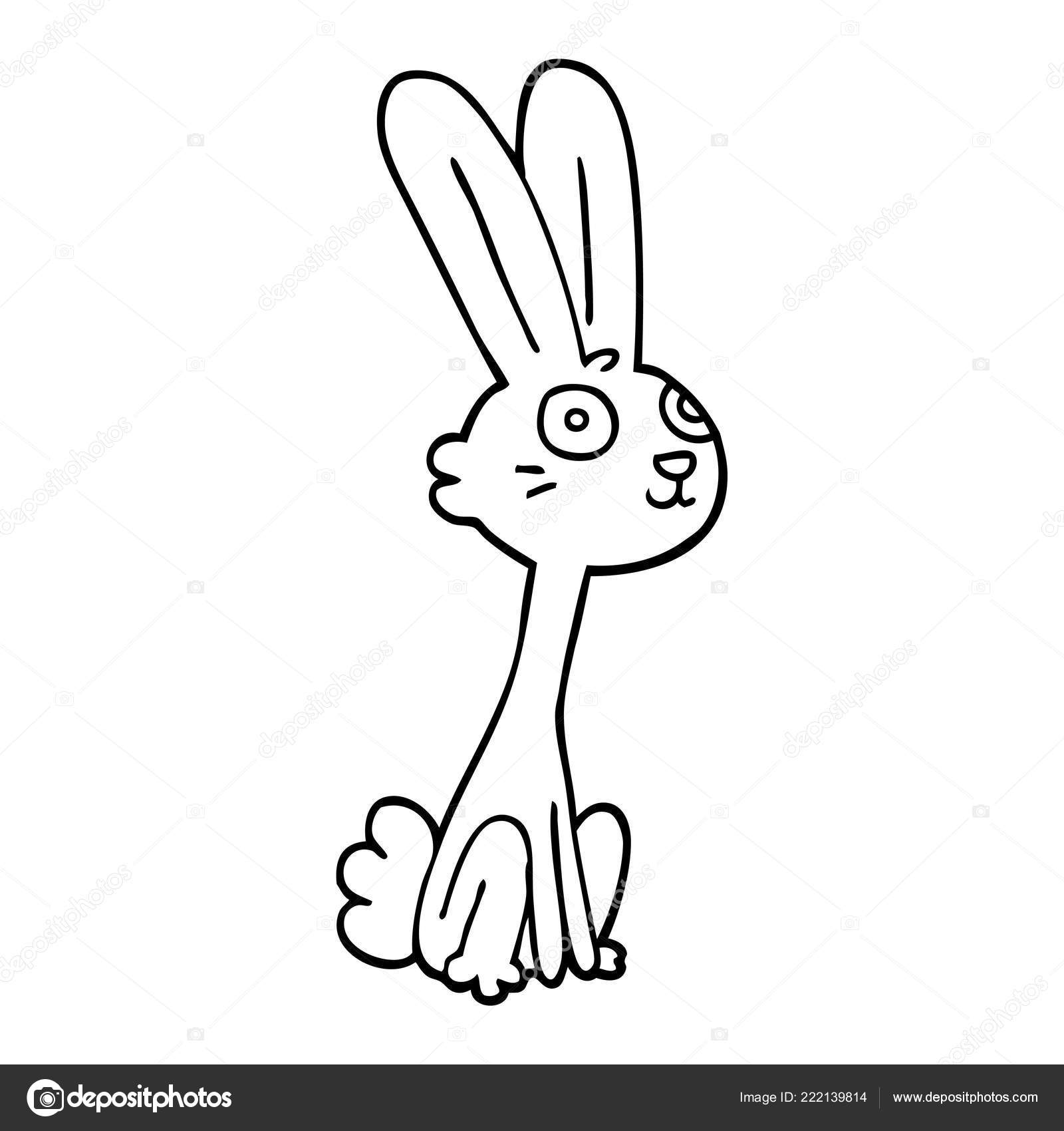 Line Drawing Cartoon Rabbit Stock Vector by ©lineartestpilot 222139814