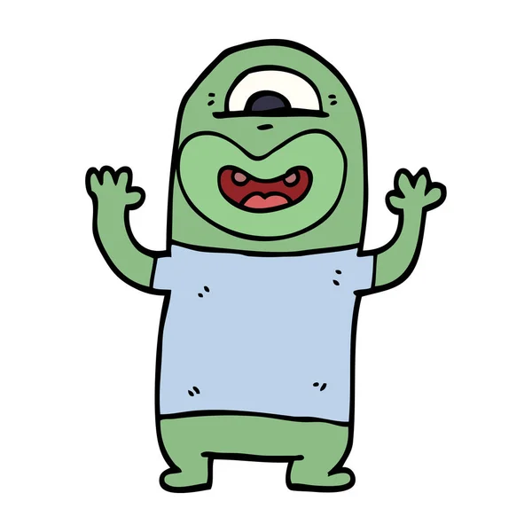 Line Drawing Cartoon Alien Monster Stock Vector Image by ...
