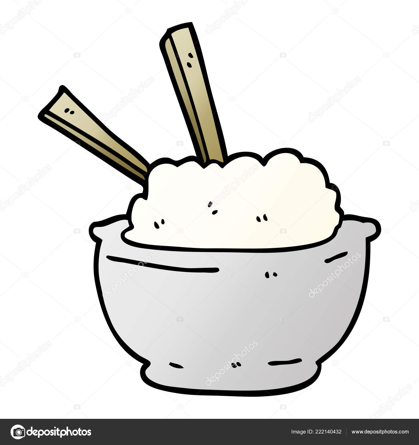 Cartoon Doodle Bowl Rice Stock Vector by ©lineartestpilot 222140432