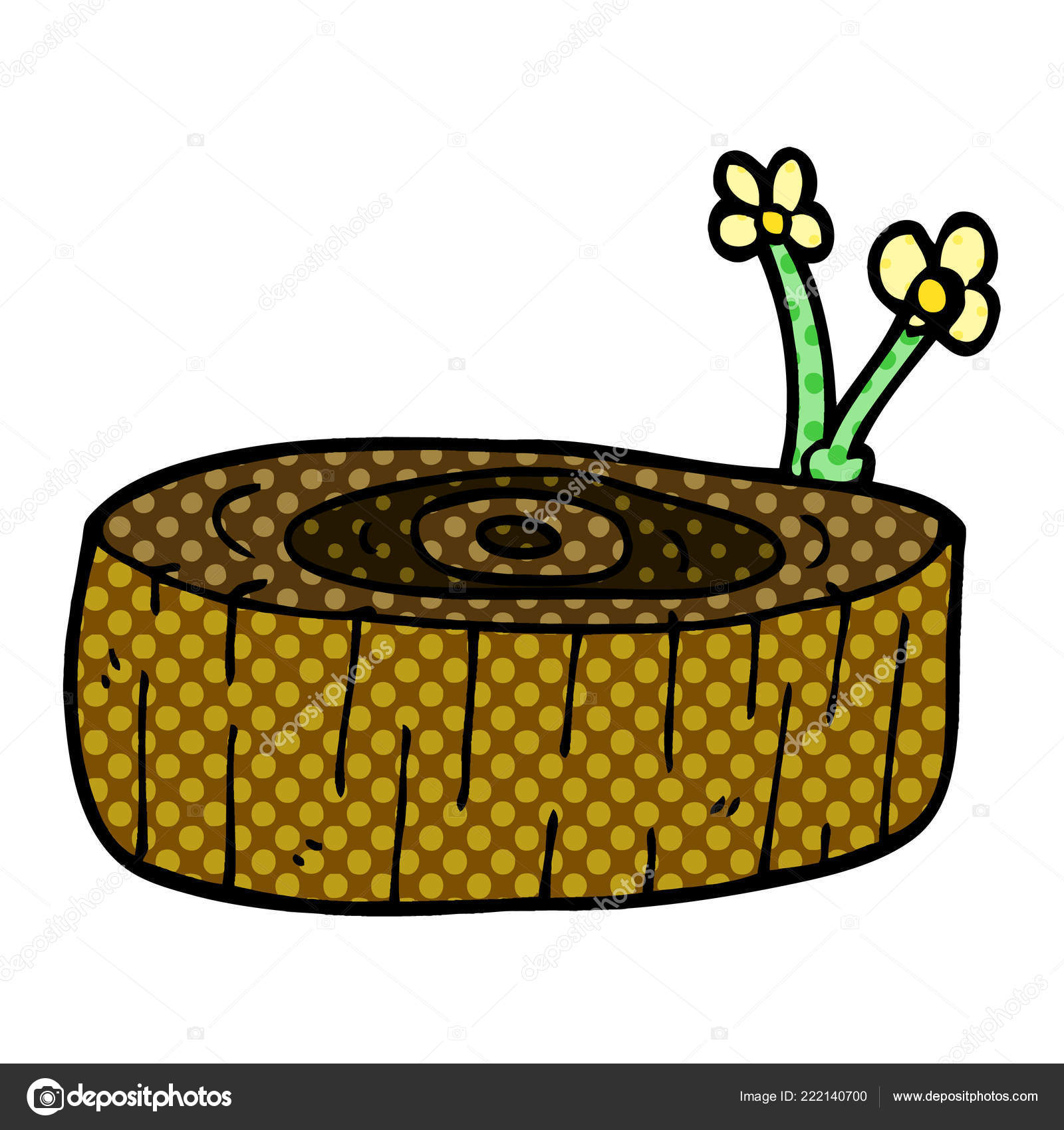 Cartoon Doodle Tree Log Stock Vector by ©lineartestpilot #222140700