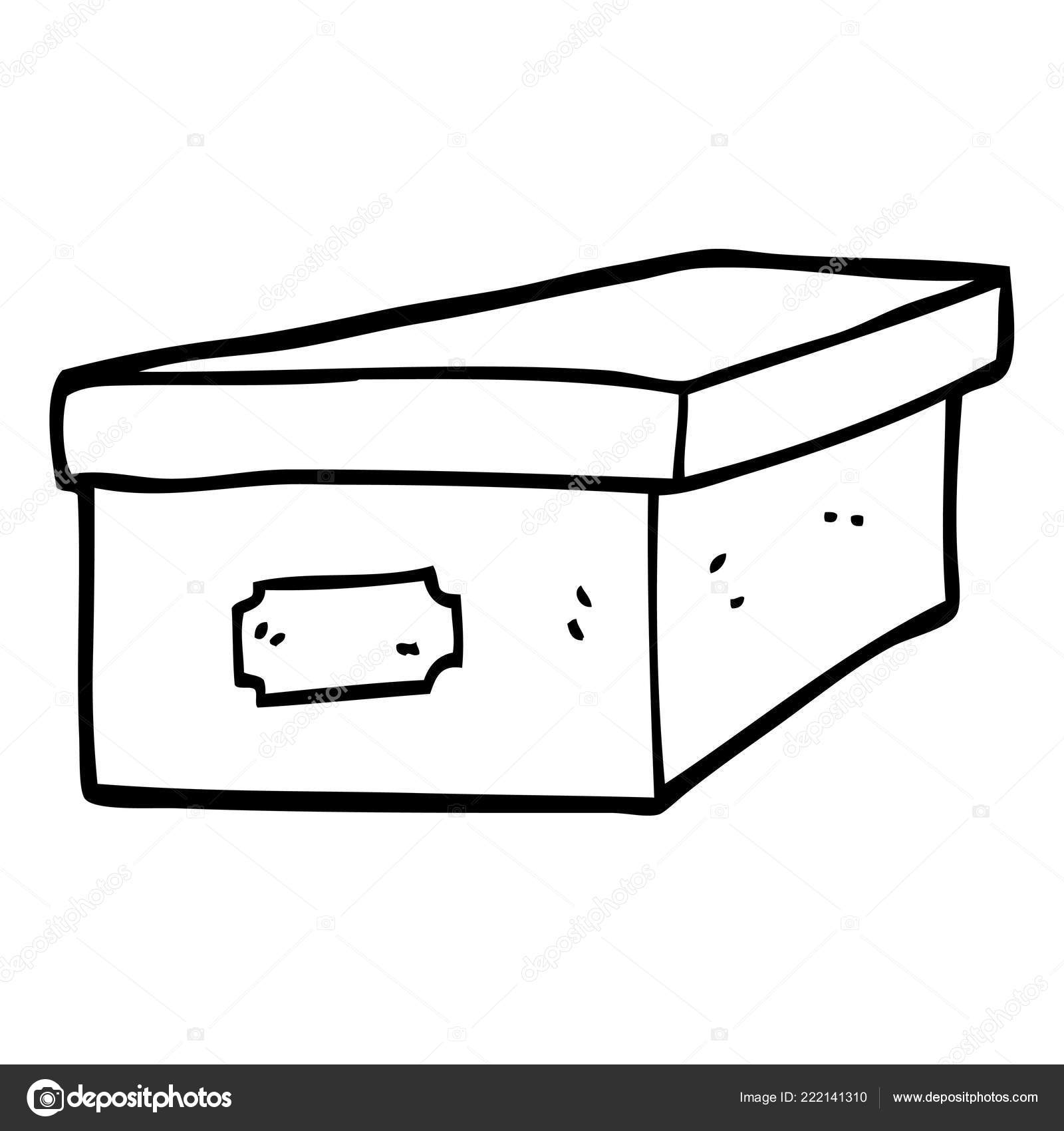 Line Drawing Cartoon Filing Box Stock Vector by ©lineartestpilot 222141310