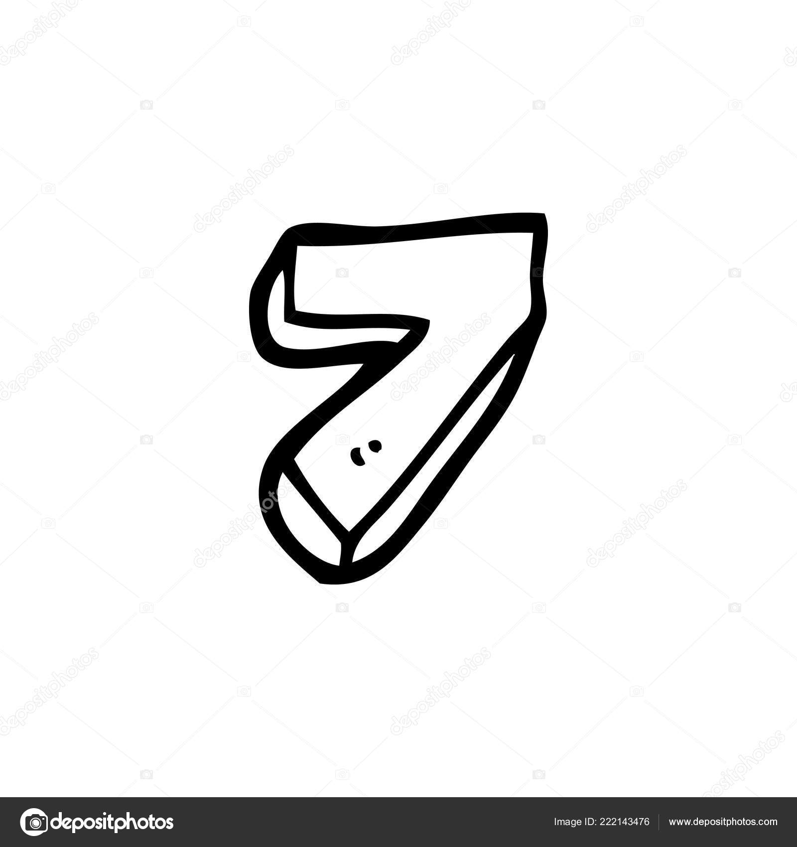 Line Drawing Cartoon Number Seven Stock Vector Image by ...