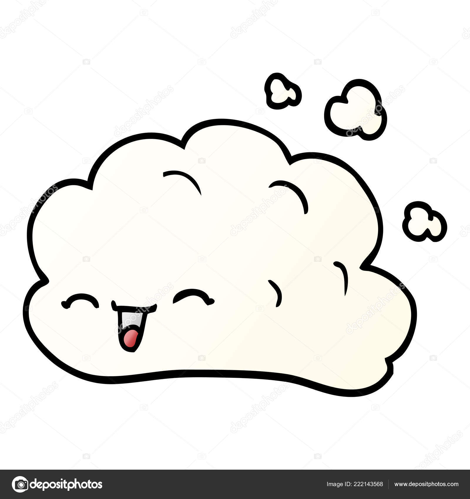 Cartoon Doodle Happy Cloud Stock Illustration by ©lineartestpilot ...