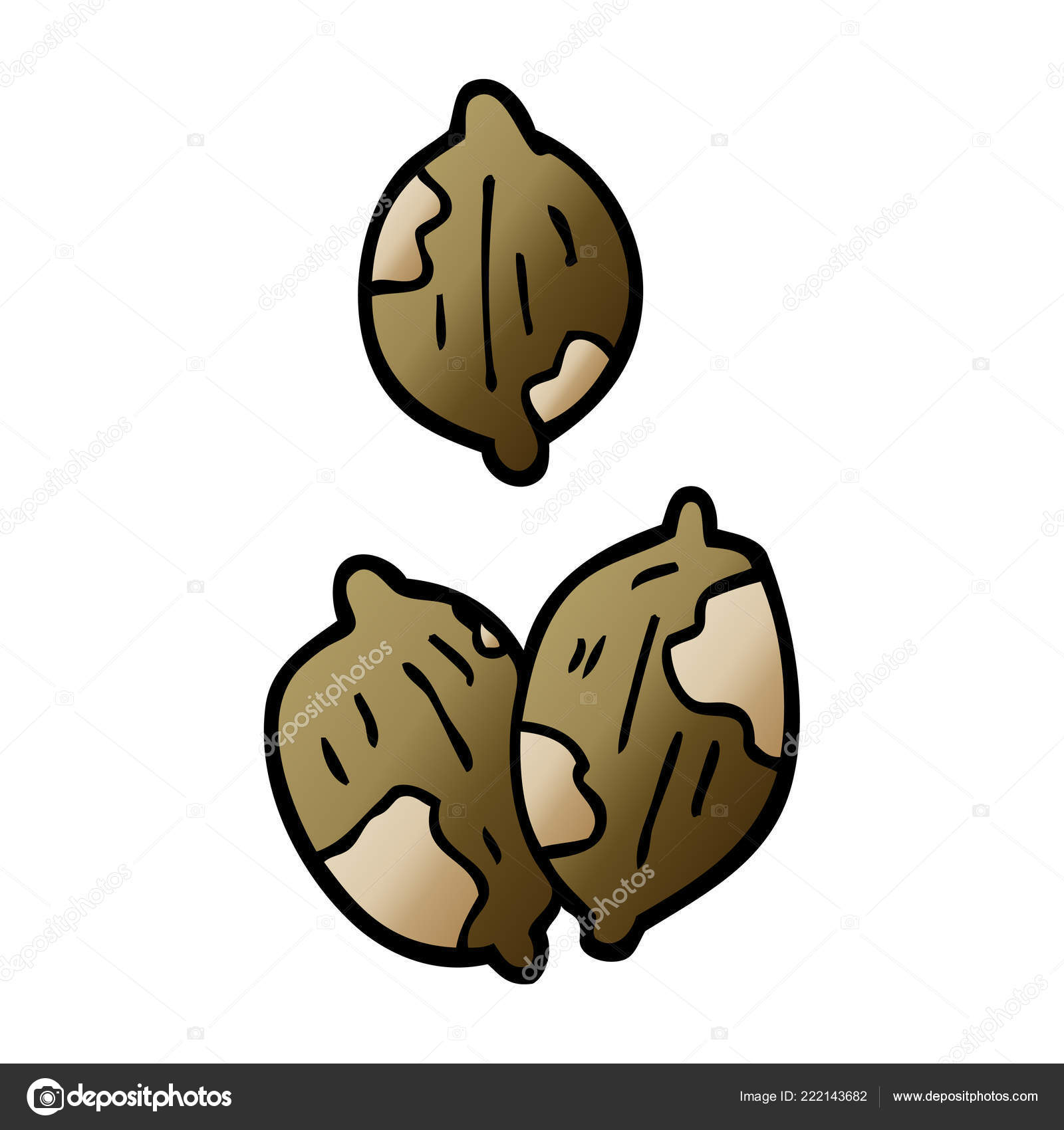 Cartoon Doodle Nuts Shells Stock Vector Image by ©lineartestpilot ...