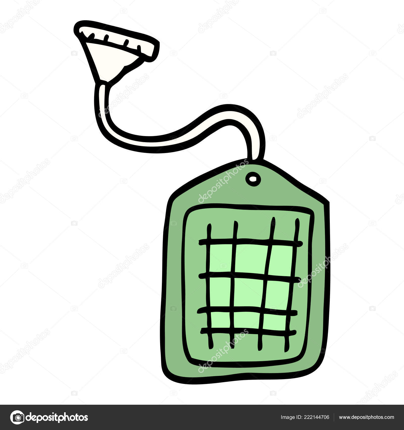 Cartoon Doodle Green Tea String Bag Stock Vector Image by ...