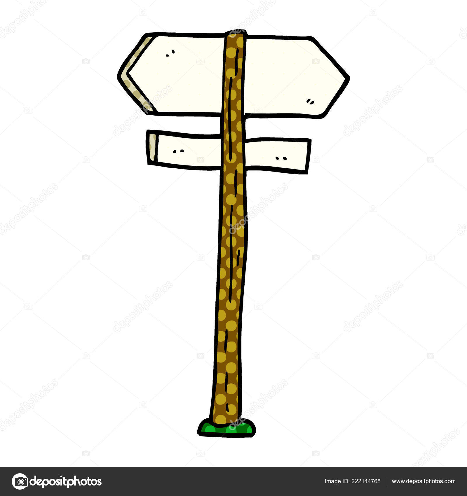 Cartoon Doodle Painted Direction Sign Posts Stock Vector by ...