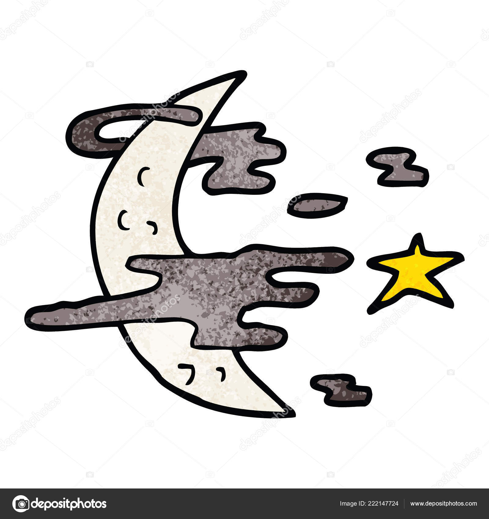 Cartoon Doodle Spooky Moon Stock Illustration by ©lineartestpilot ...