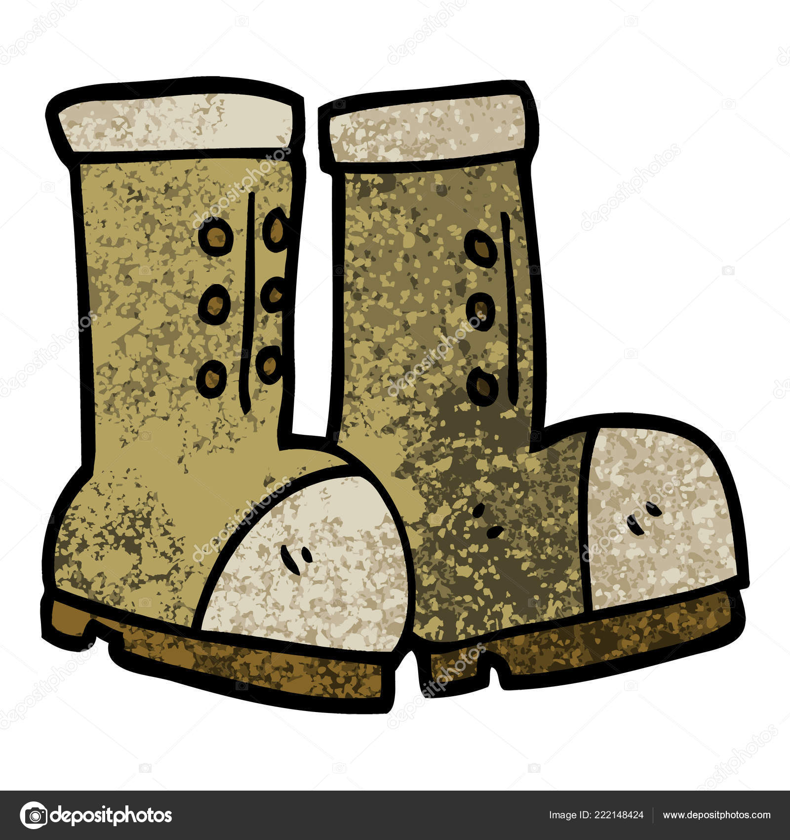 Grunge Textured Illustration Cartoon Work Boots Stock Vector Image by ...