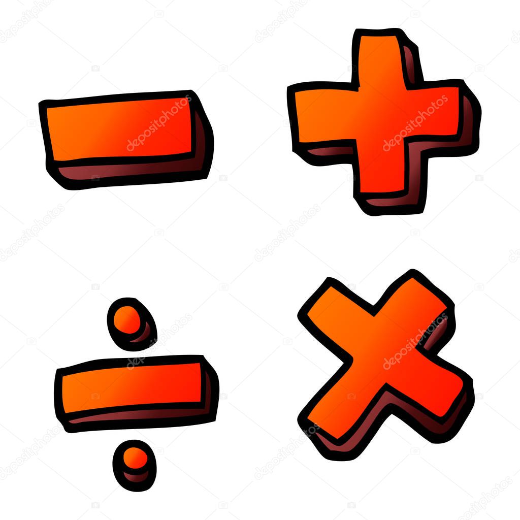 Dibujos Animados De Símbolos Matemáticos