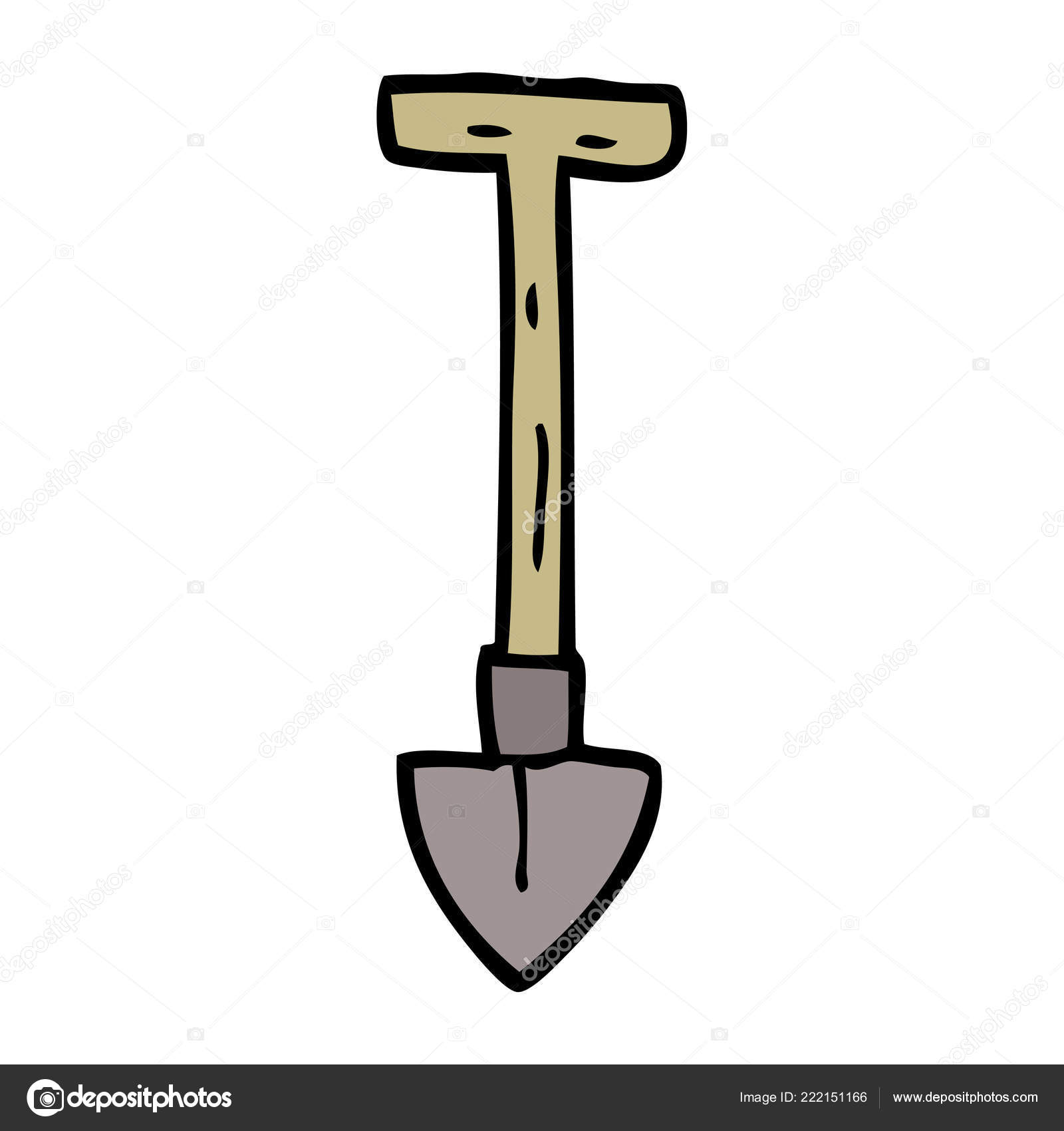 Cartoon Doodle Spade Isolated White Background Stock Vector Image by ...