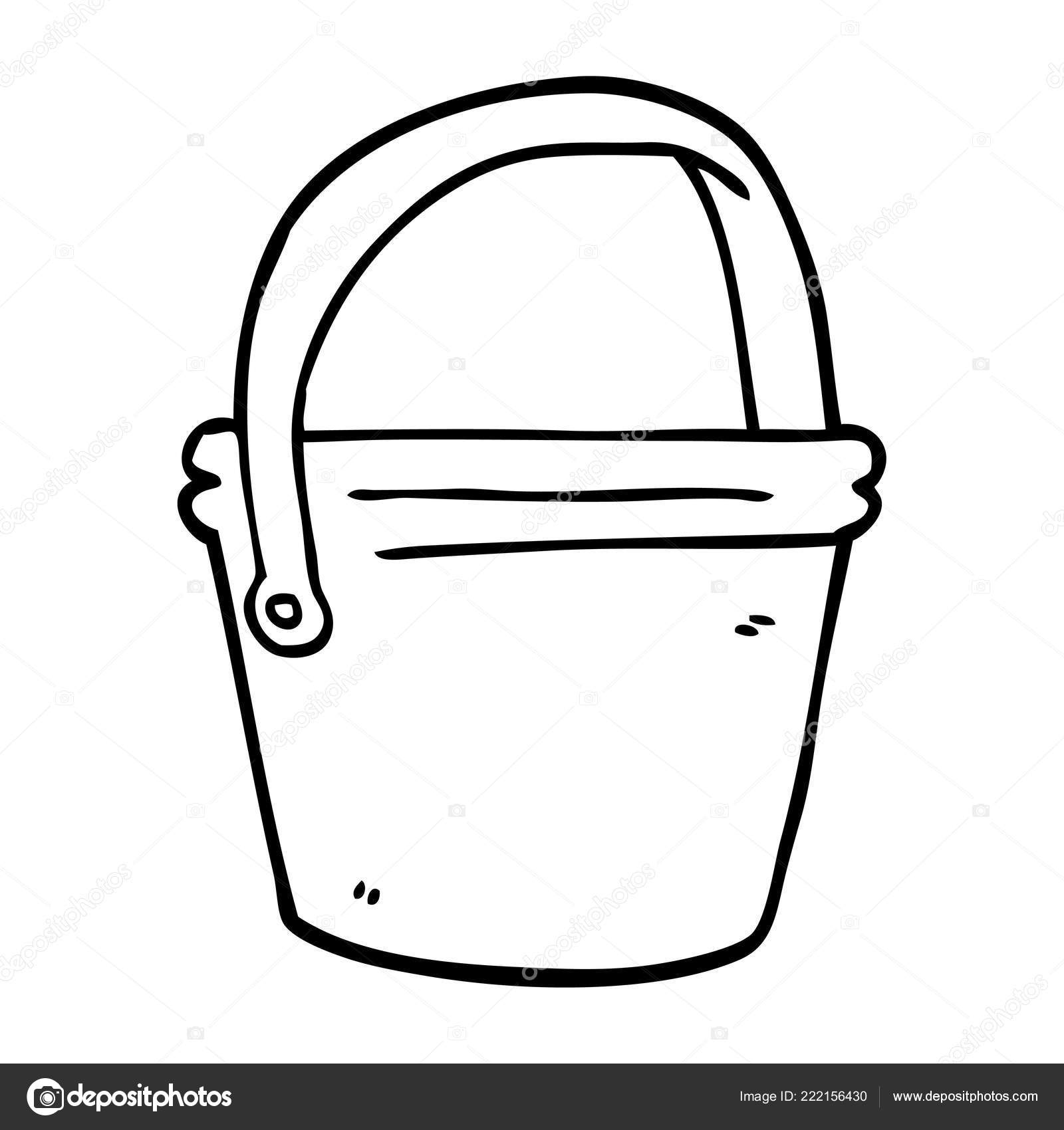 Line Drawing Cartoon Bucket Stock Vector by ©lineartestpilot 222156430