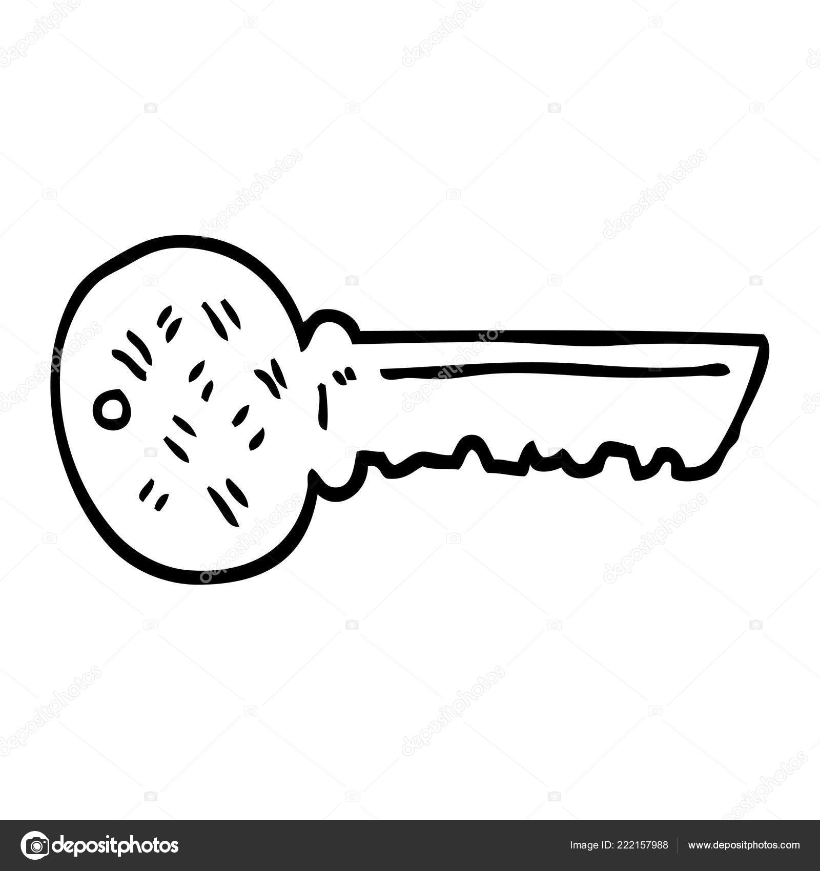 Black White Cartoon Key Stock Vector by ©lineartestpilot 222157988