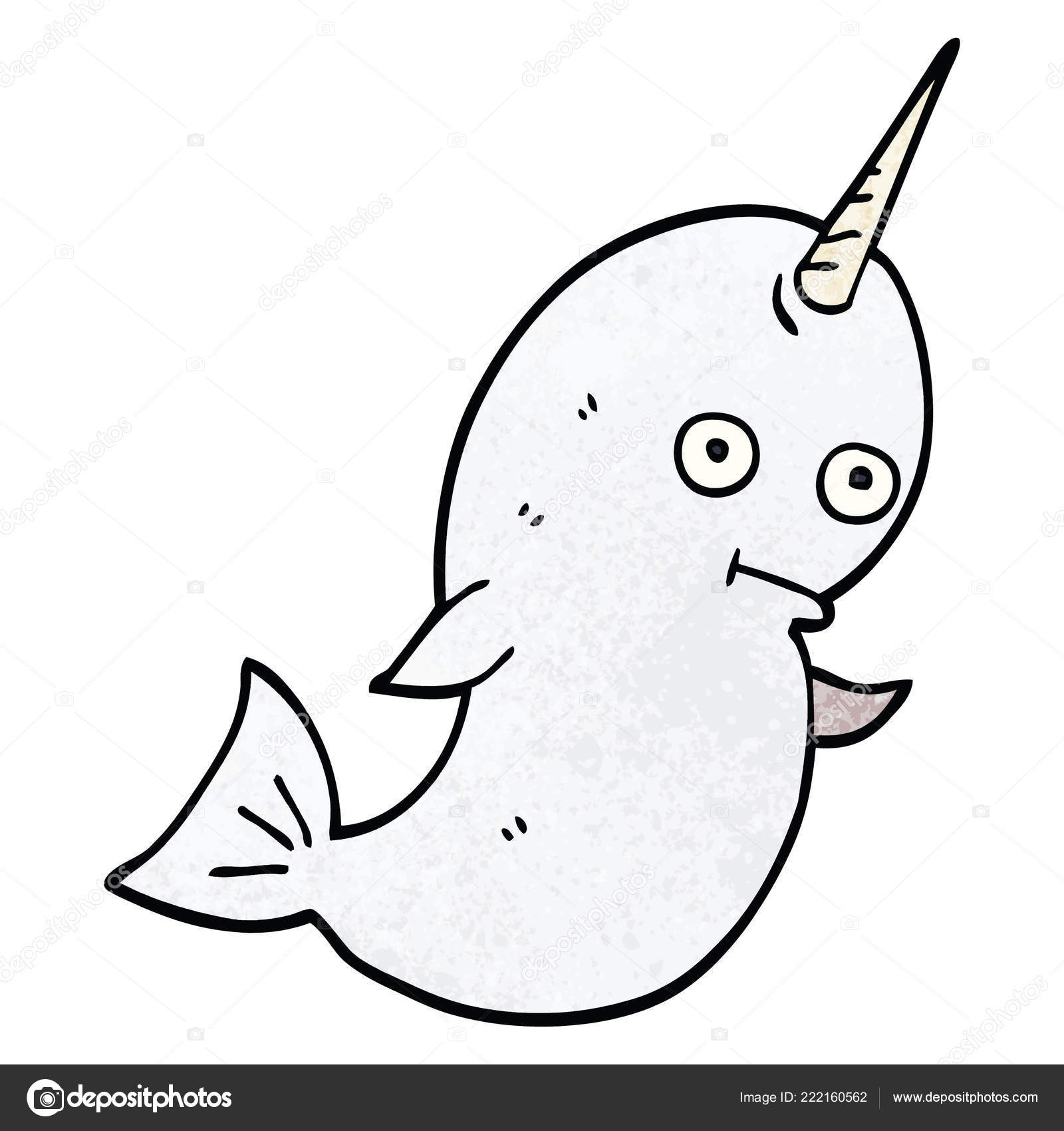 Caricatura Garabato Blanco Narval Vector de stock por ©lineartestpilot ...
