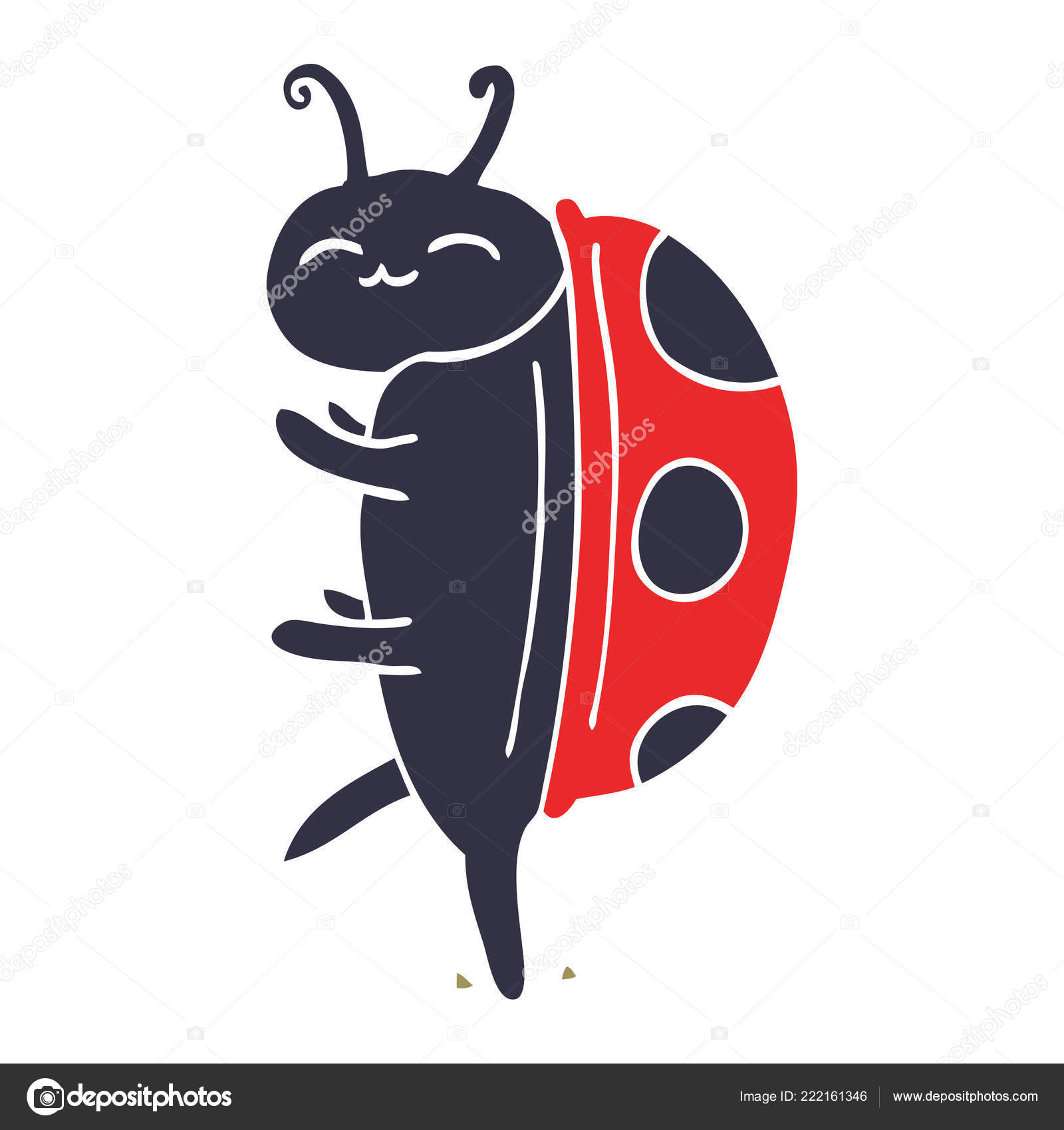 Cute Cartoon Doodle Ladybug Stock Vector by ©lineartestpilot 222161346