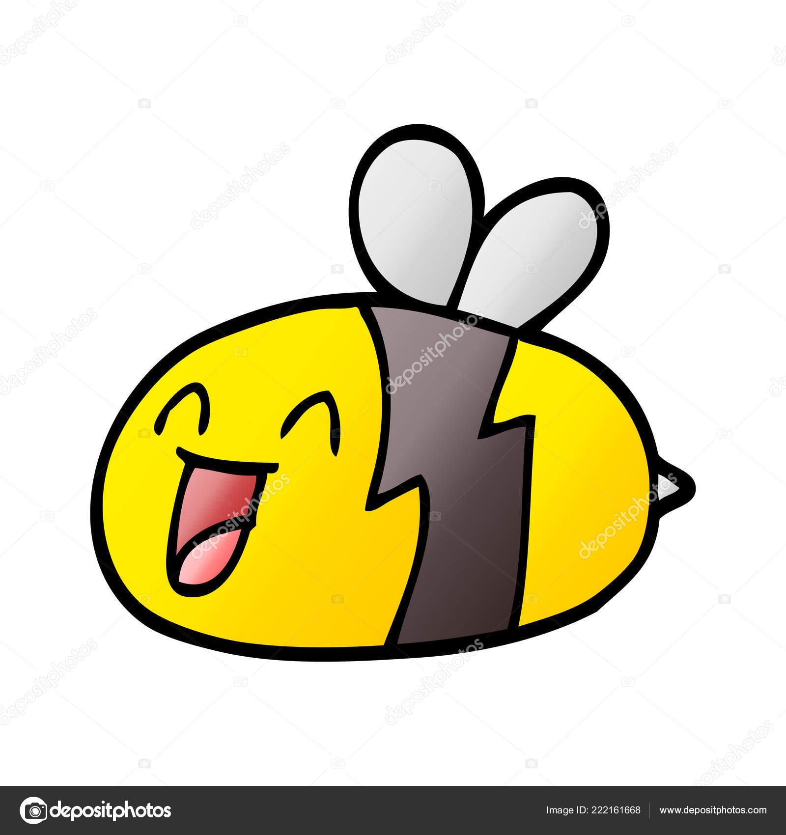 Vector Gradient Illustration Cartoon Bee Stock Illustration by ...