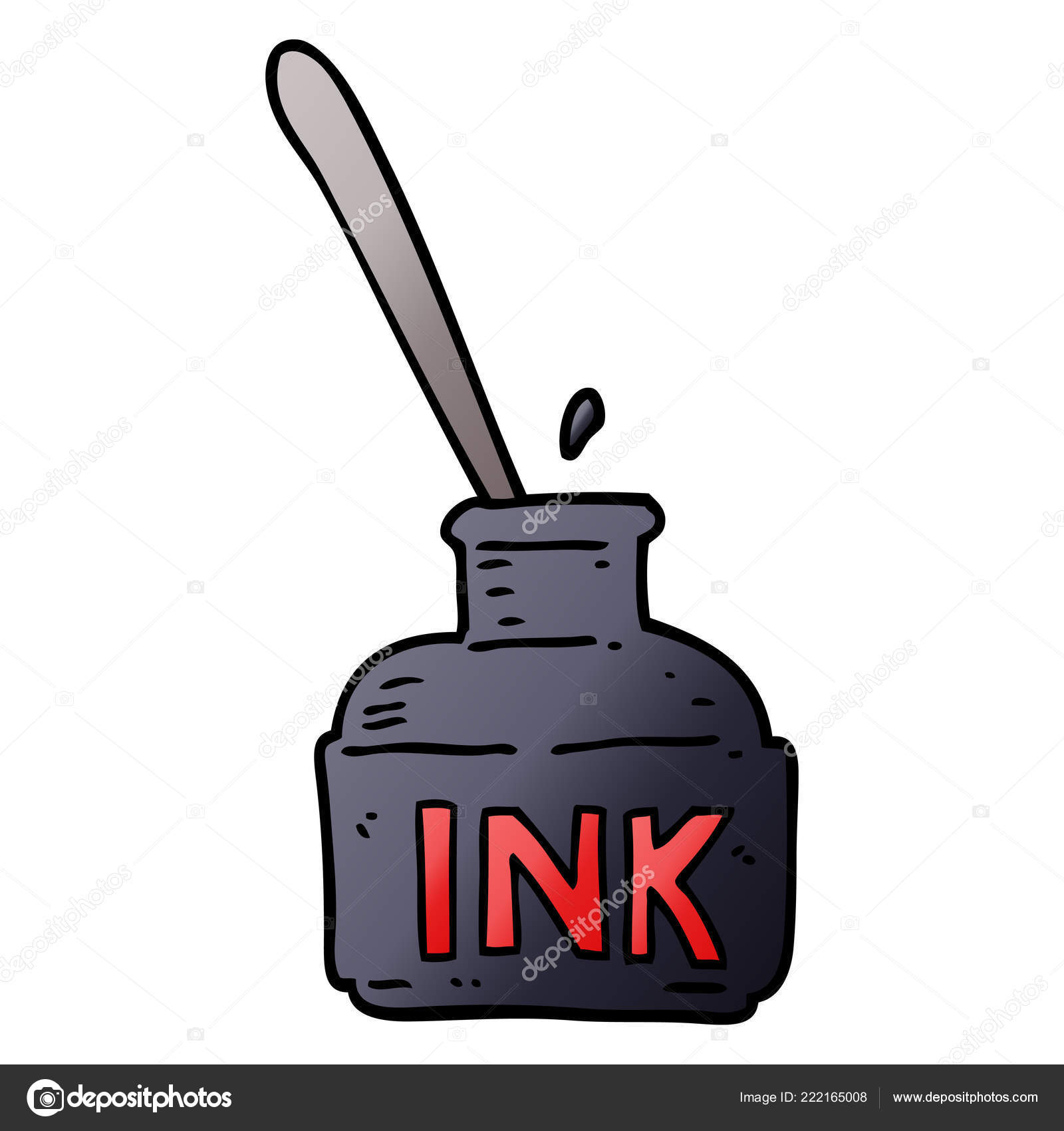 Cartoon Doodle Ink Bottle Stock Vector Image by ©lineartestpilot #222165008