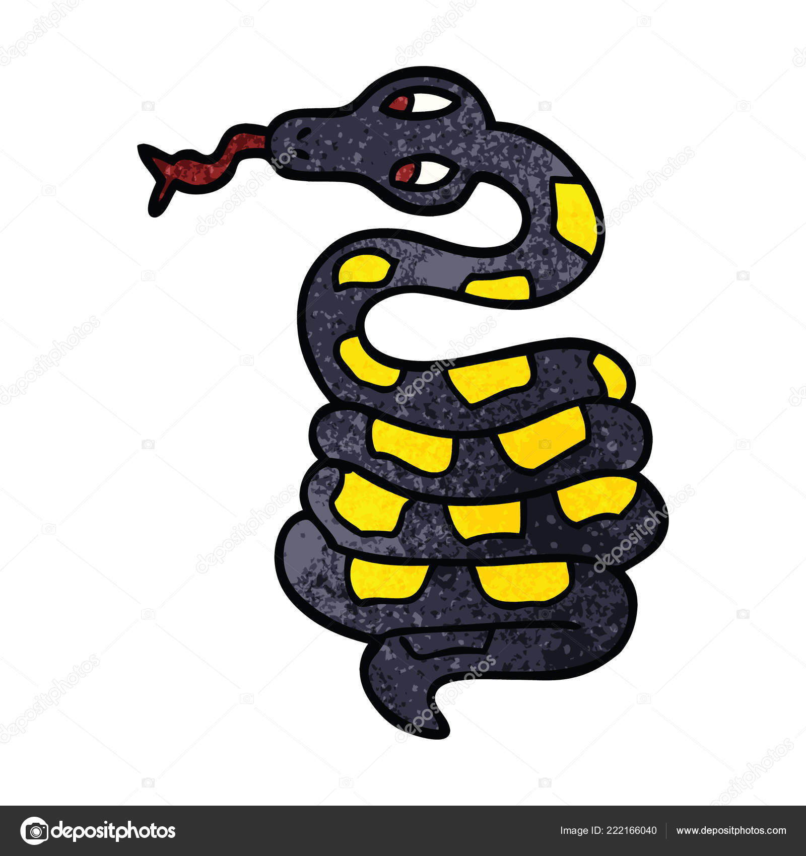 Cartoon Doodle Poisonous Snake Stock Vector by ©lineartestpilot 222166040