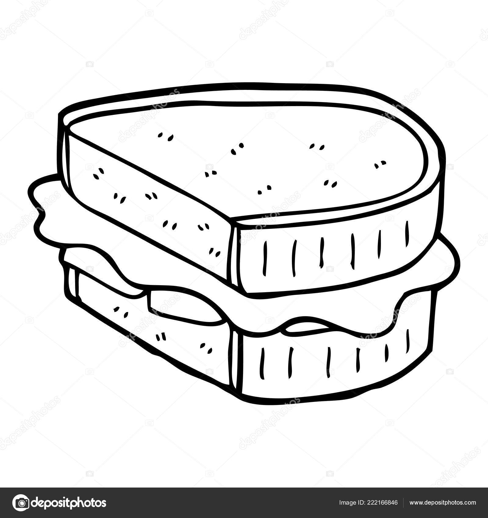Line Drawing Cartoon Loaded Sandwich Stock Vector by ©lineartestpilot ...