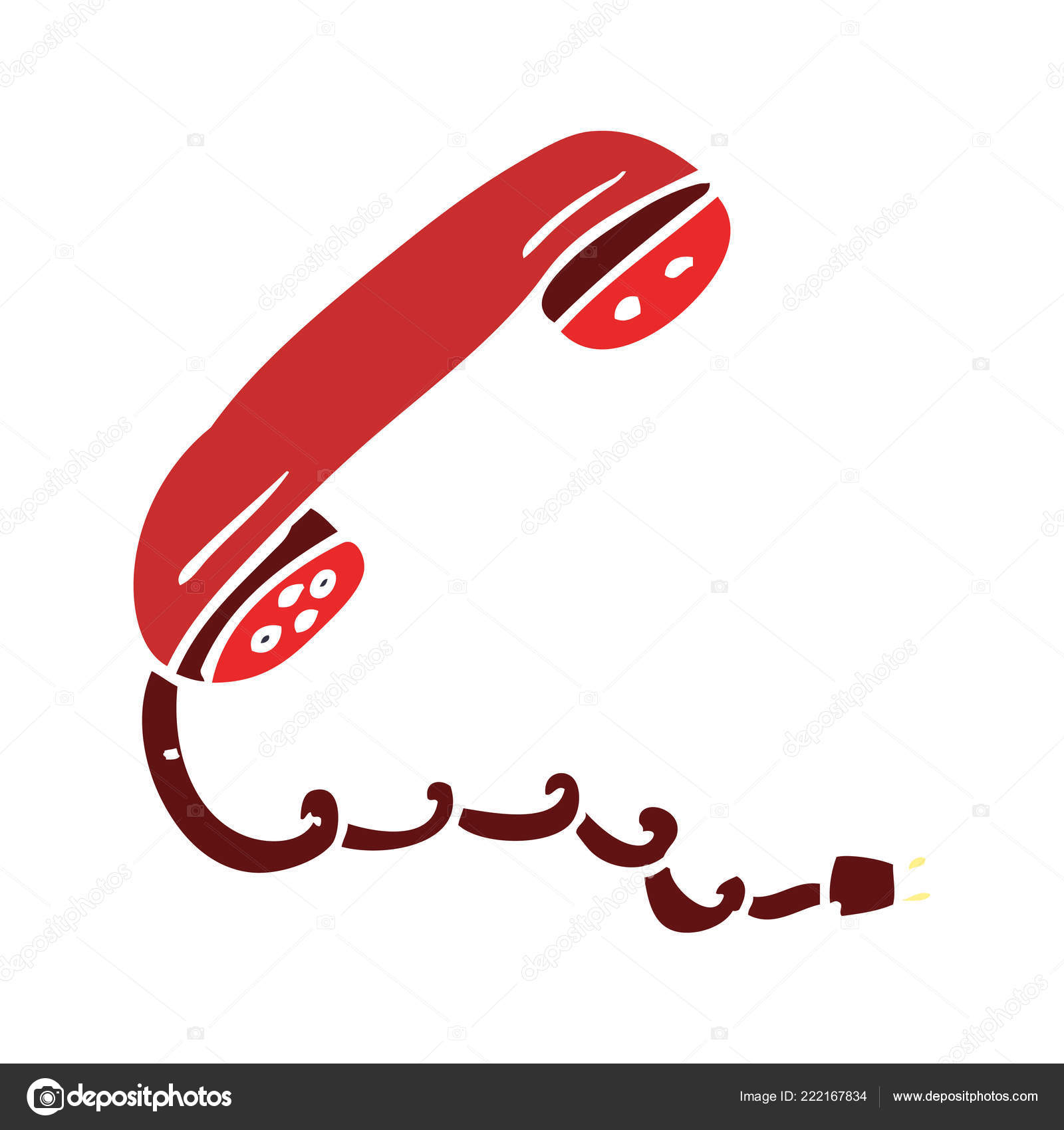 Cartoon Doodle Telephone Handset Stock Vector by ©lineartestpilot 222167834
