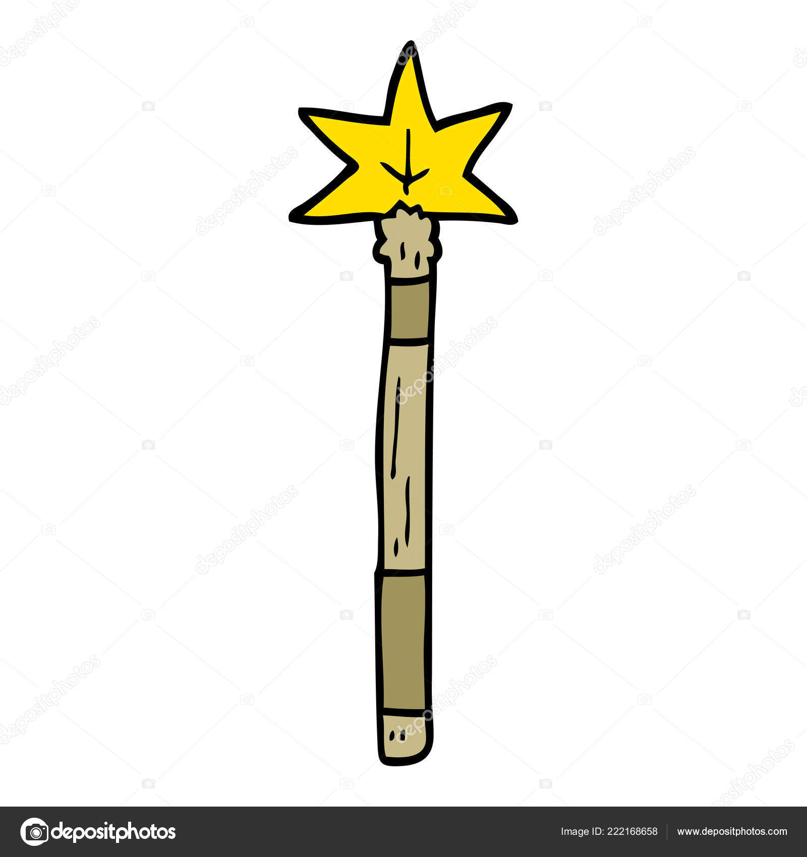 Cartoon Doodle Wand Vector Illustration Stock Illustration by ...