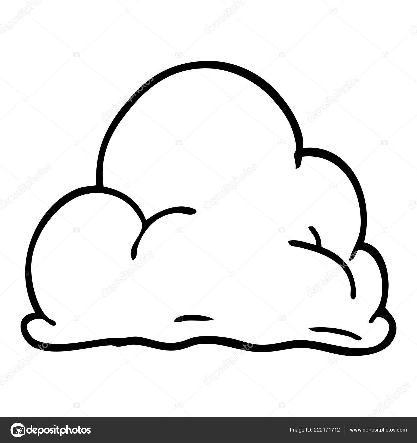 Line Drawing Cartoon Storm Cloud Stock Vector by ©lineartestpilot 222171712