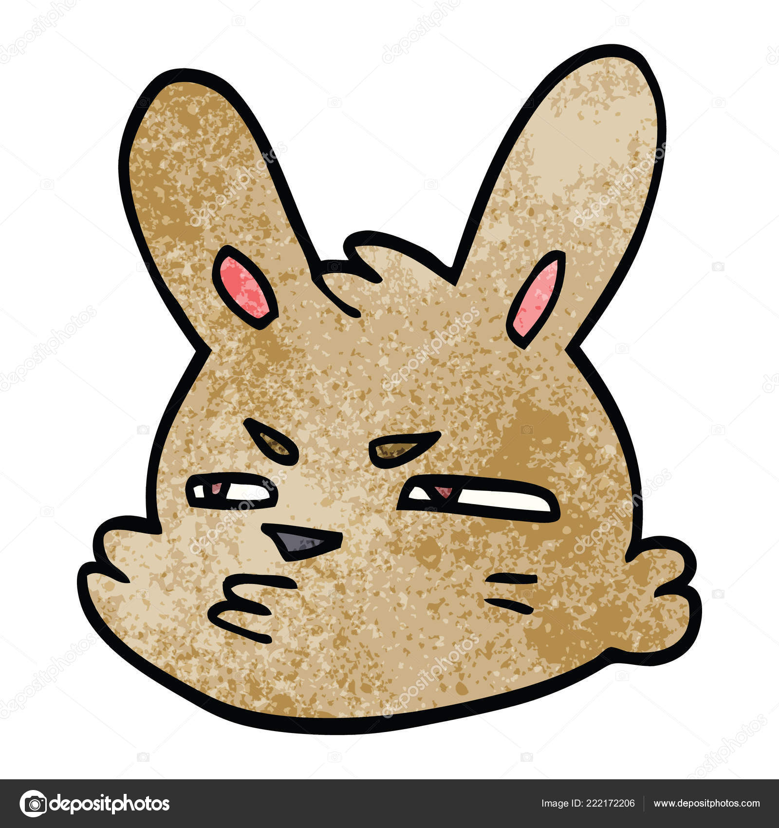 Dibujos Animados Doodle Conejo Malhumorado Vector de stock por ...