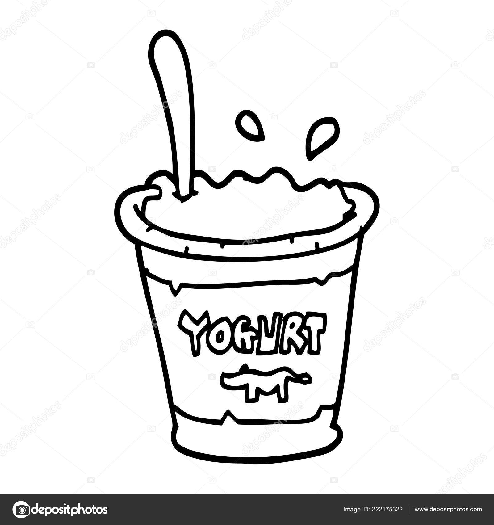Black White Cartoon Yogurt Stock Illustration by ©lineartestpilot ...
