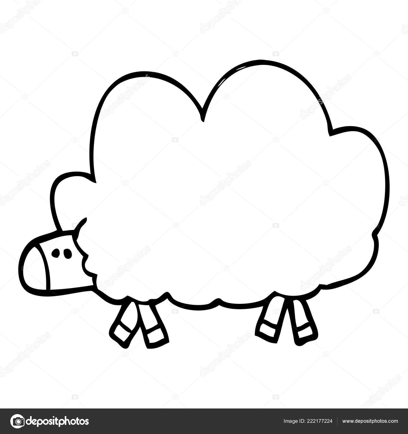 Line Drawing Cartoon Black Sheep Stock Vector Image by ©lineartestpilot ...