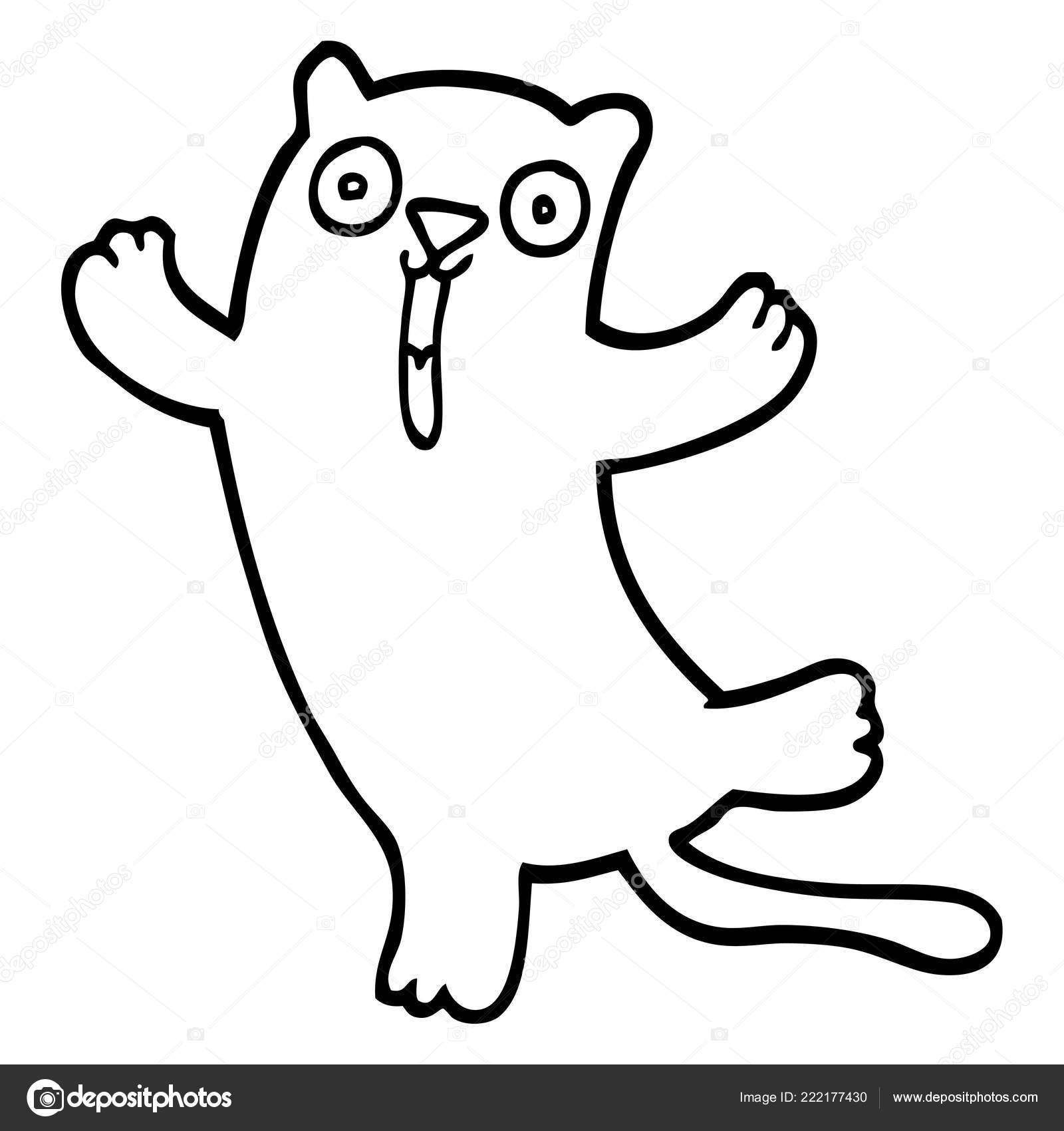 Black White Cartoon Happy Cat Stock Vector by ©lineartestpilot 222177430