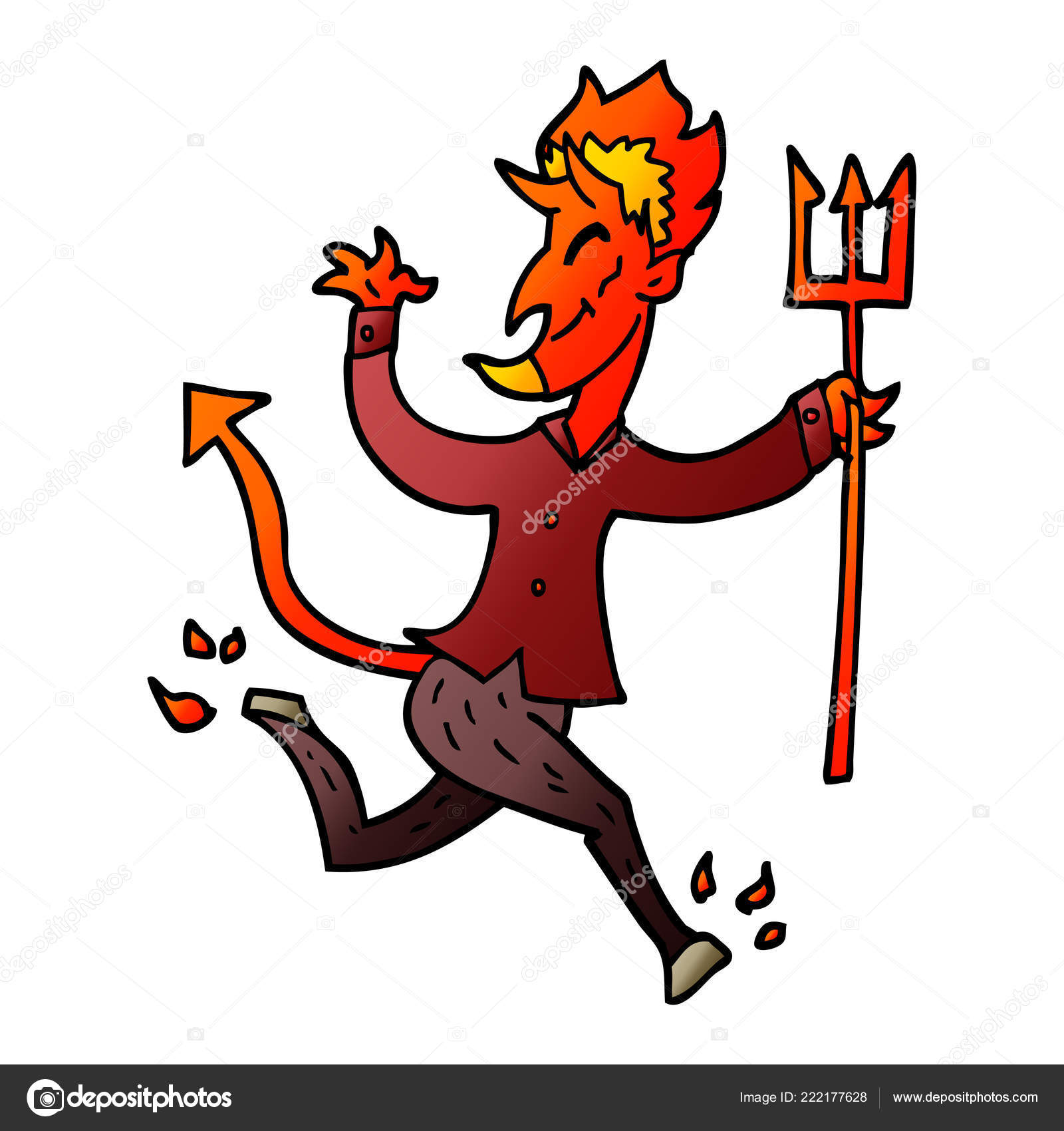 Cartoon Doodle Devil Pitchfork Stock Vector Image by ©lineartestpilot ...