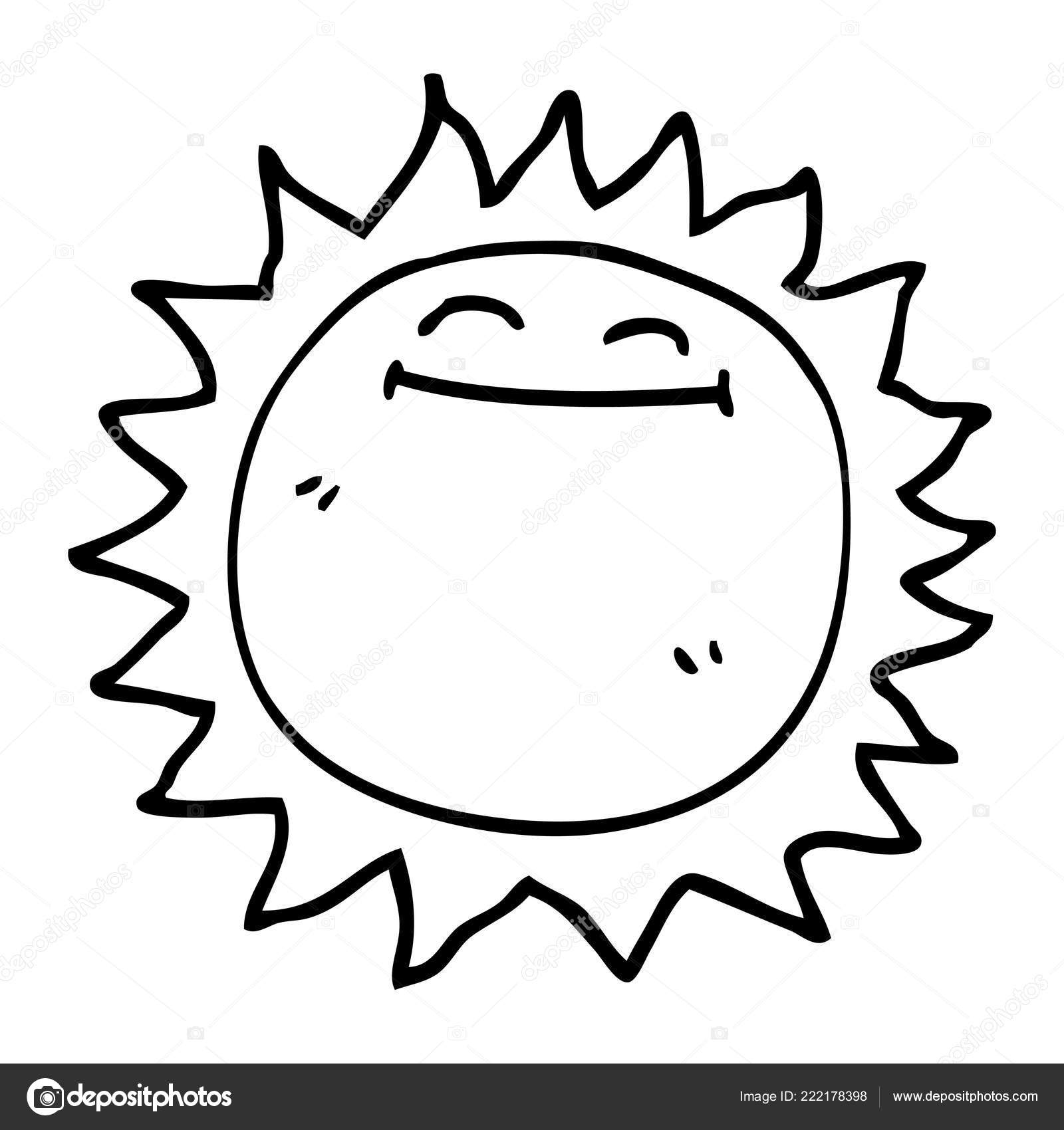 Line Drawing Cartoon Shining Sun Stock Vector Image by ©lineartestpilot ...