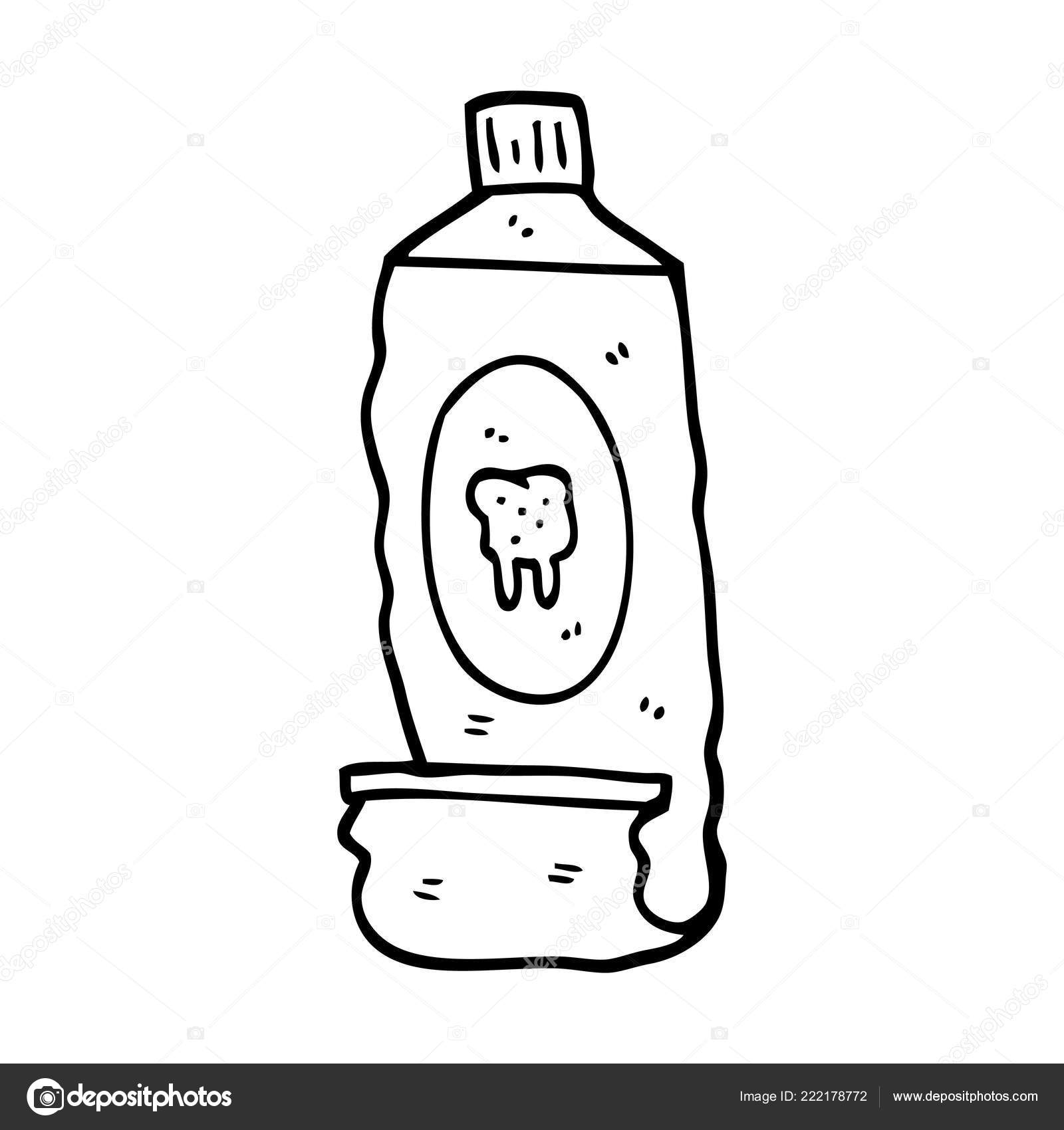Black White Cartoon Toothpaste Stock Vector by ©lineartestpilot 222178772