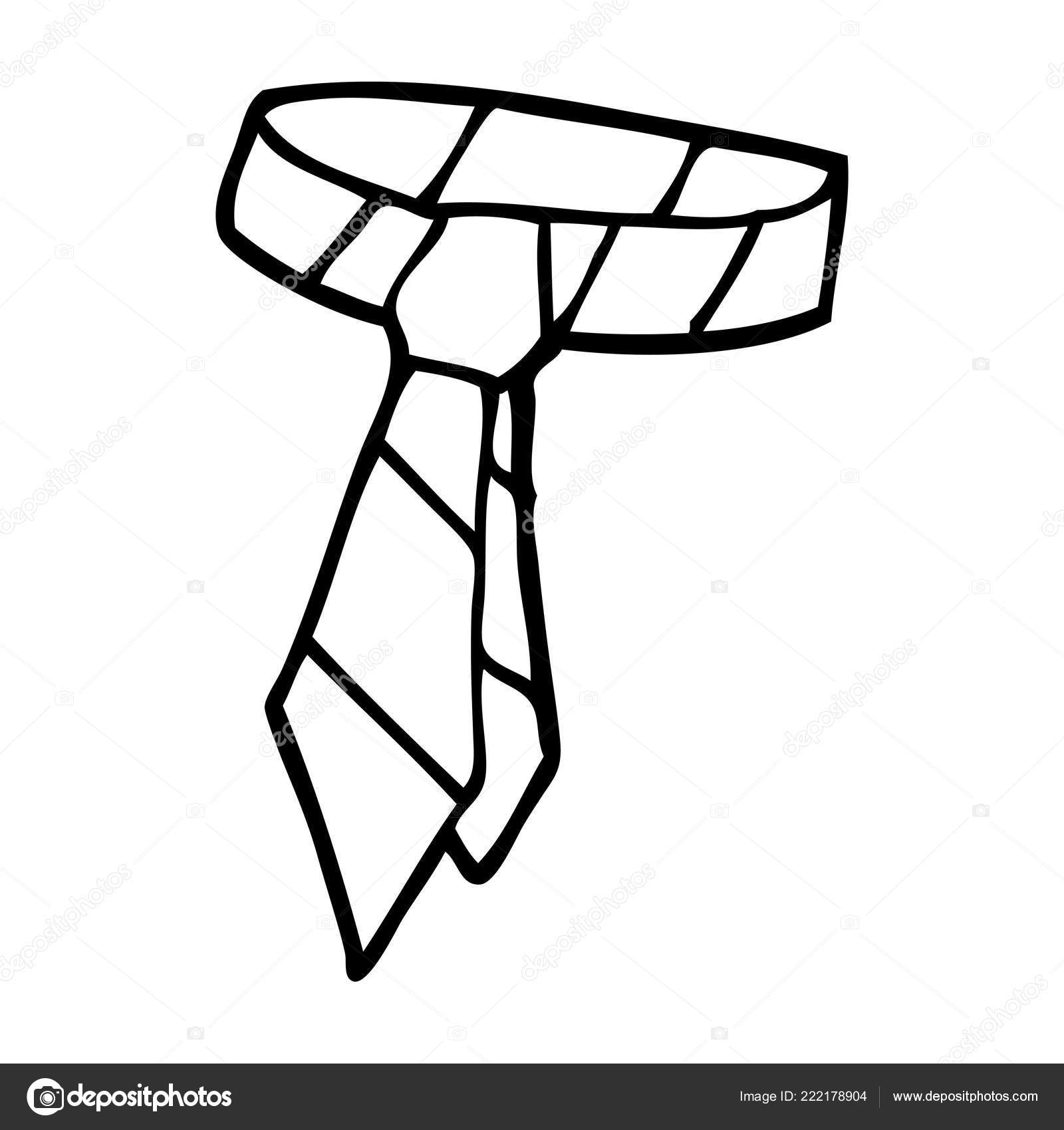 Línea Dibujo Dibujos Animados Corbata Rayada Vector de stock #222178904 ...
