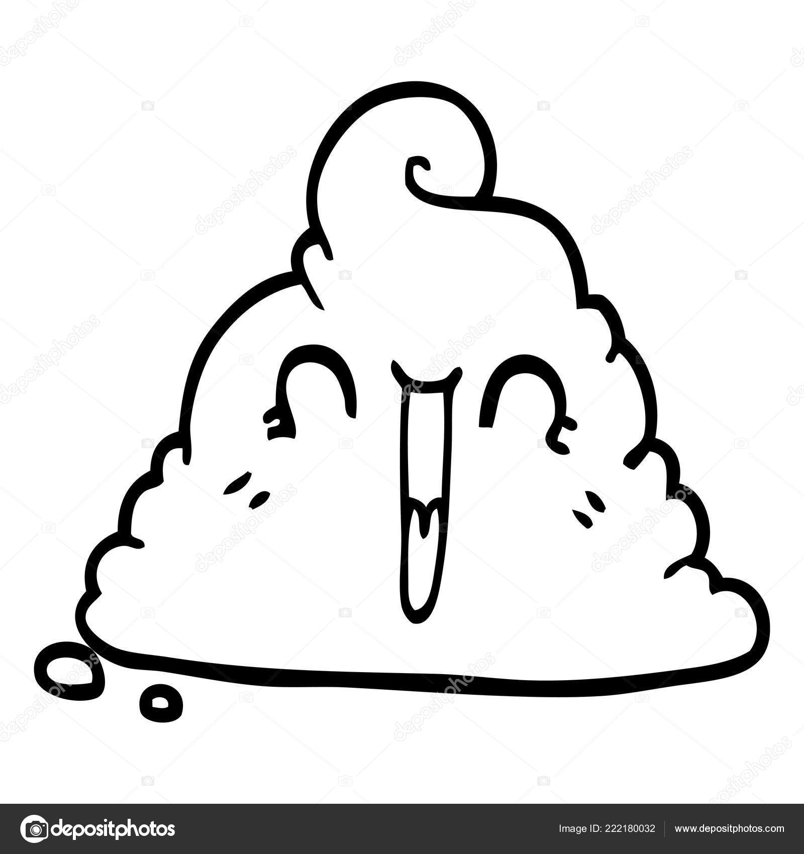 Line Drawing Cartoon Poop Stock Vector by ©lineartestpilot 222180032