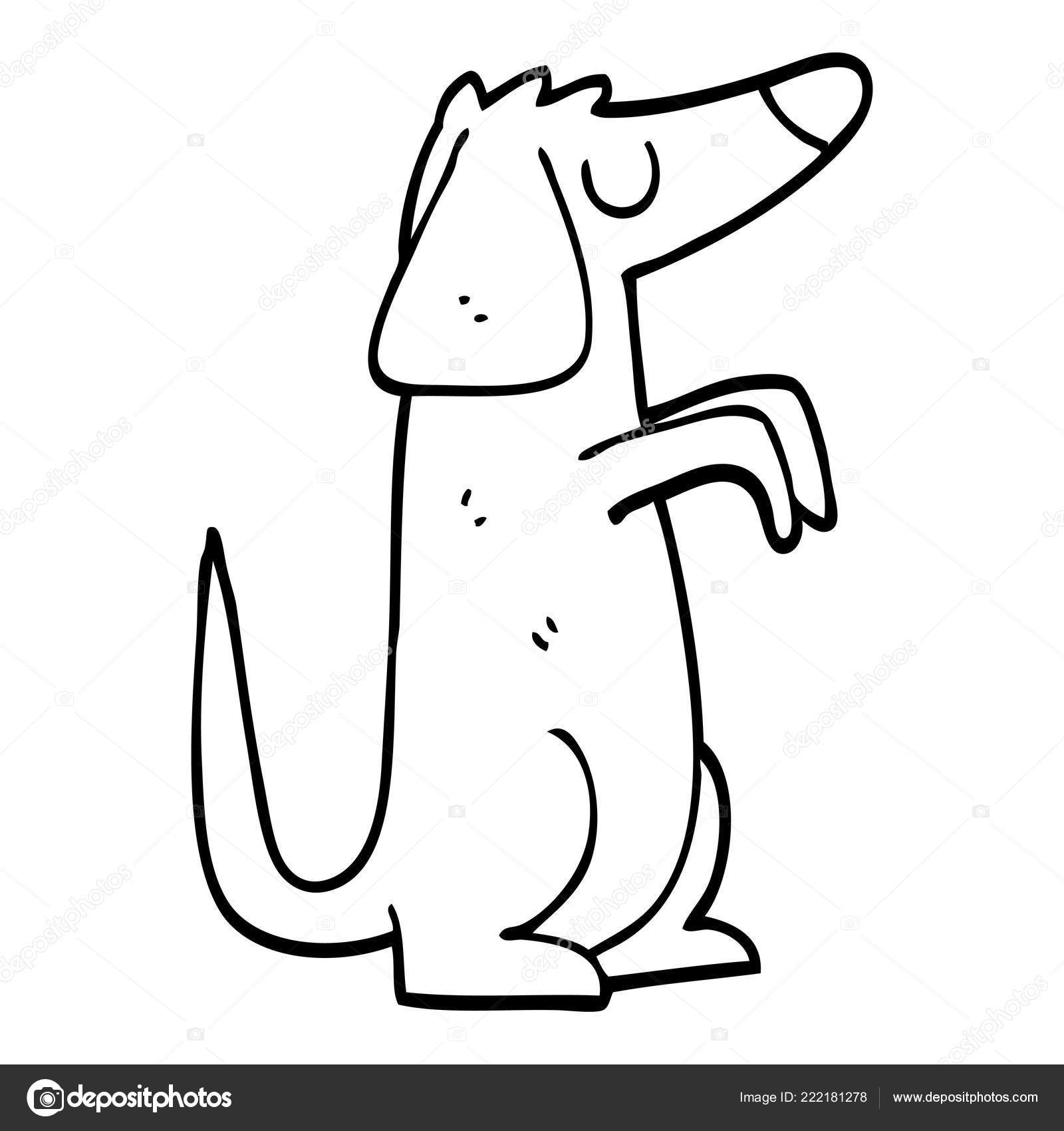 Line Drawing Cartoon Dog Stock Vector by ©lineartestpilot 222181278