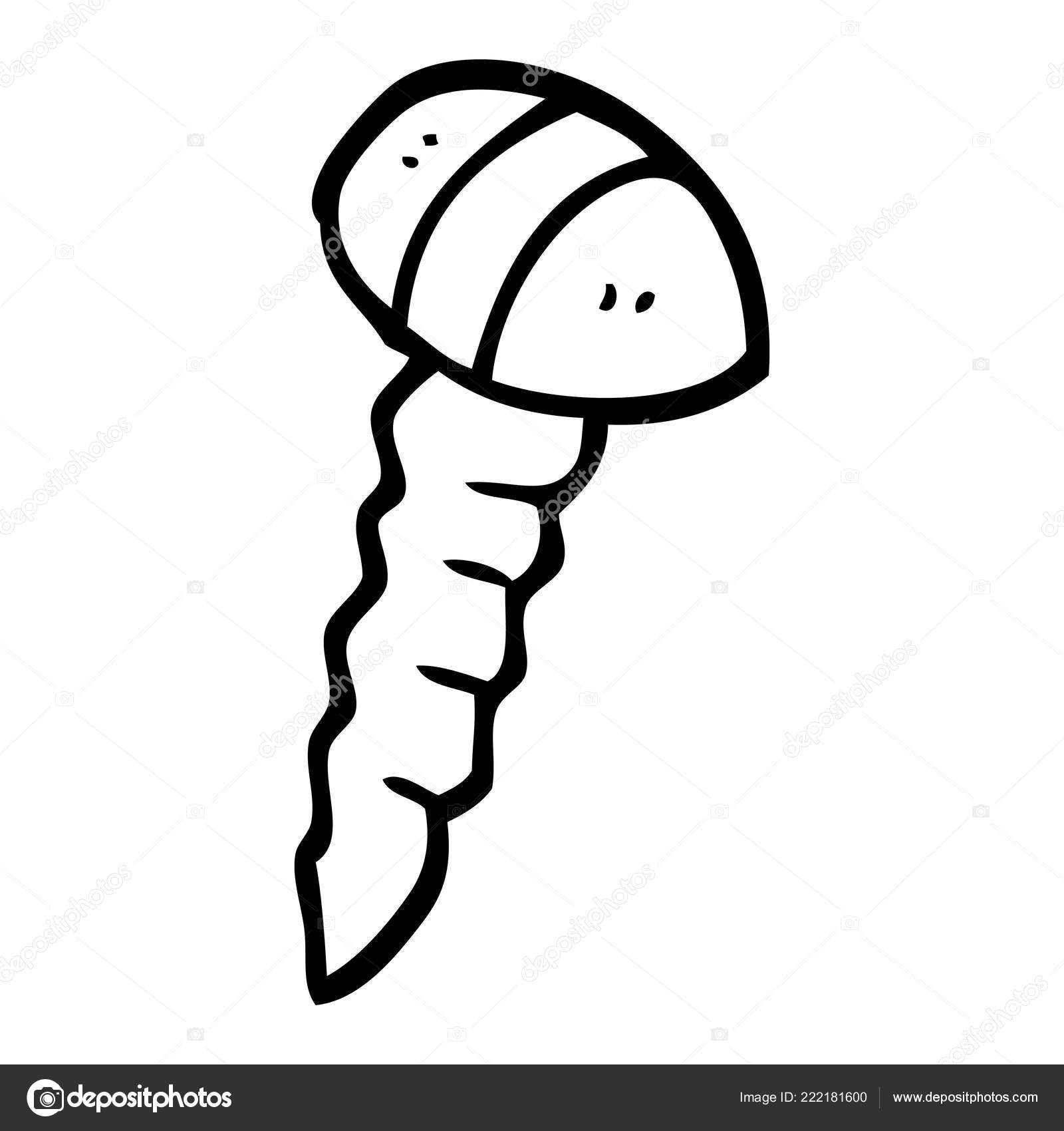 Line Drawing Cartoon Screw Stock Vector by ©lineartestpilot 222181600