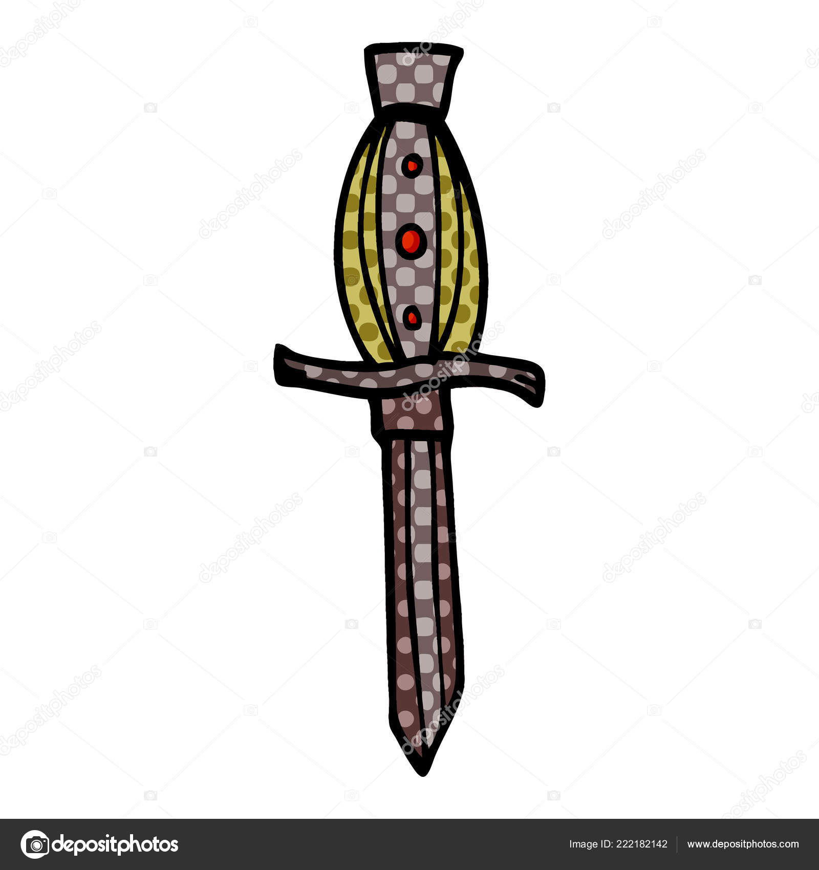 Cartoon Doodle Tattoo Dagger Symbol Stock Vector Image by ...