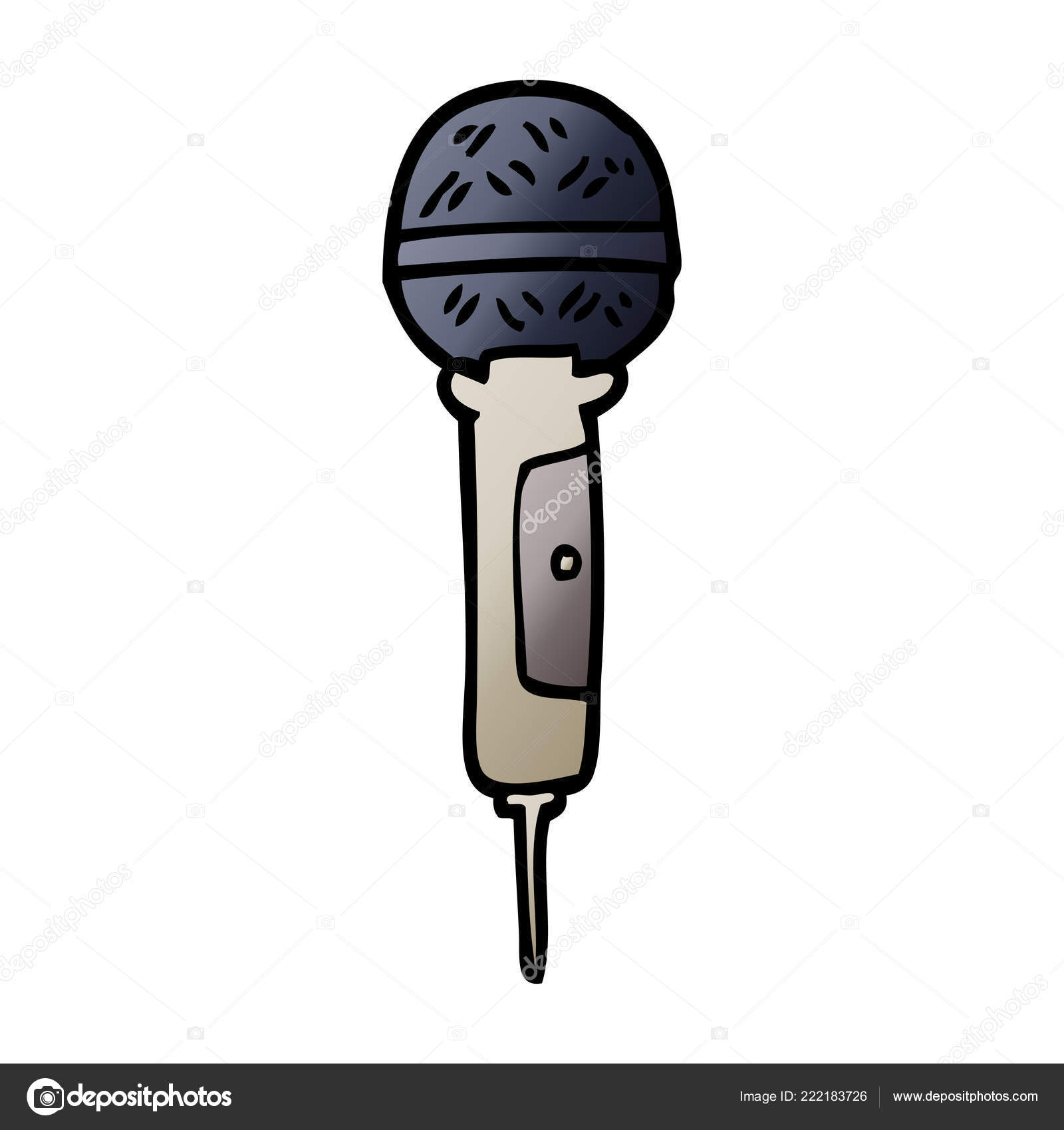 Ilustración Gradiente Vectorial Micrófono Dibujos Animados Vector de ...