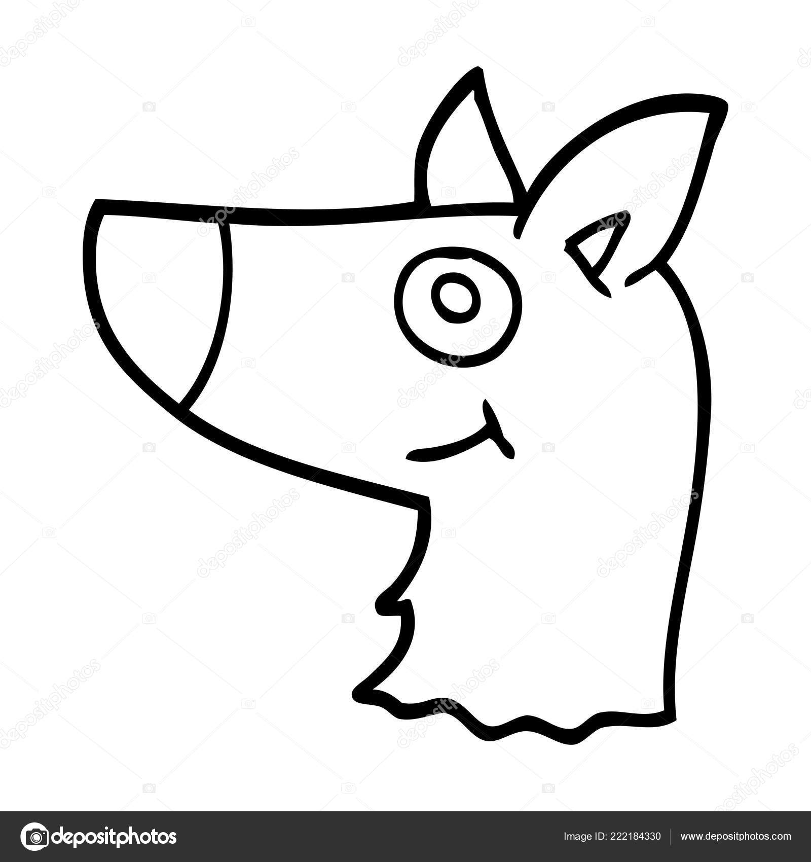 Line Drawing Cartoon Happy Dog Face Stock Vector by ©lineartestpilot ...