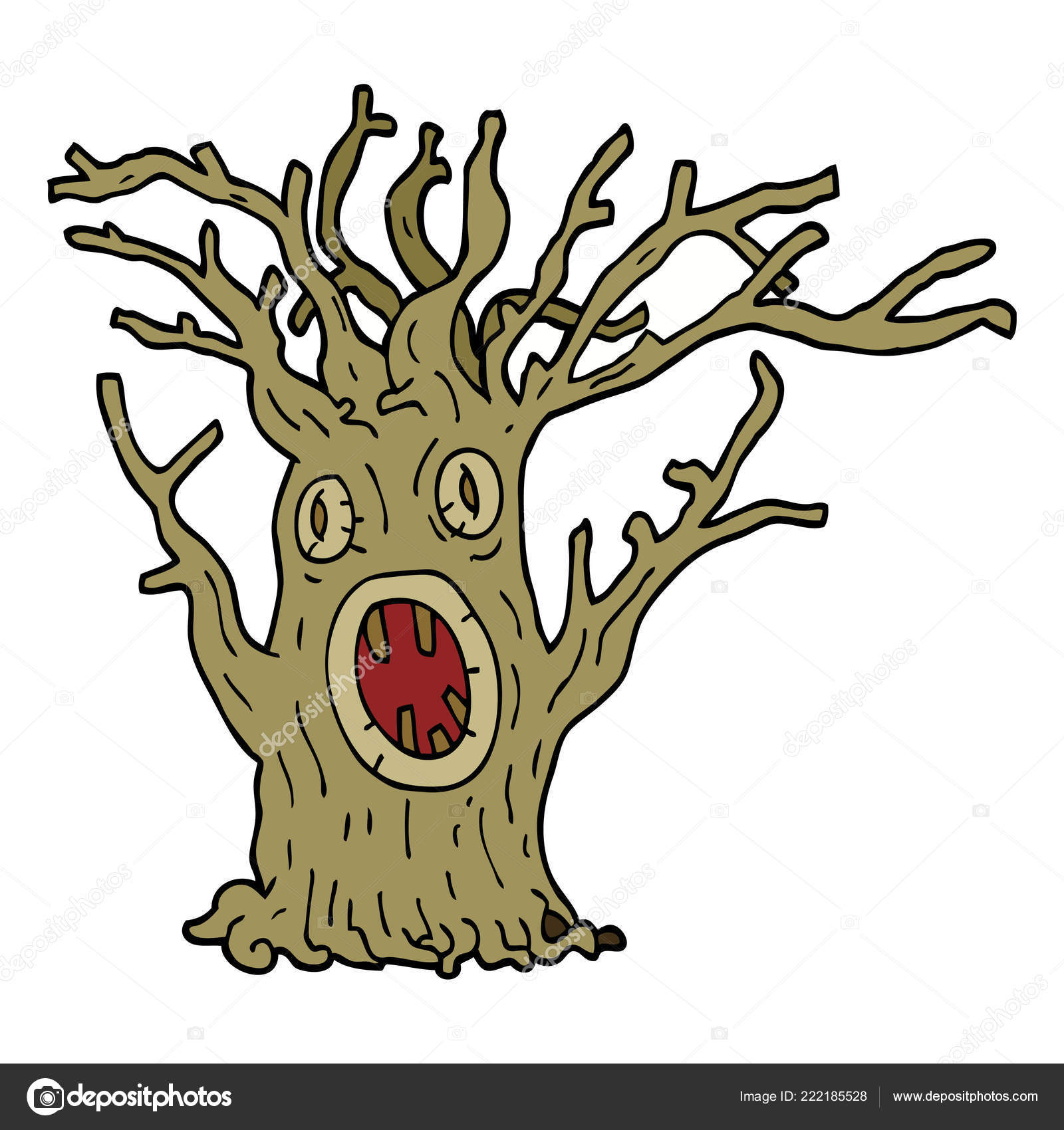 Cartoon Doodle Spooky Tree Stock Vector Image by ©lineartestpilot ...