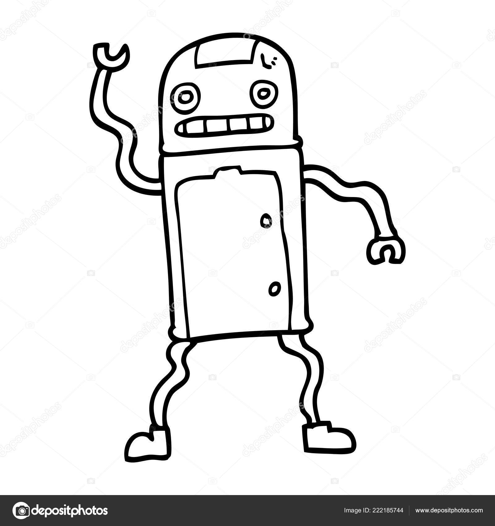 Line Drawing Cartoon Robot Stock Illustration by ©lineartestpilot ...