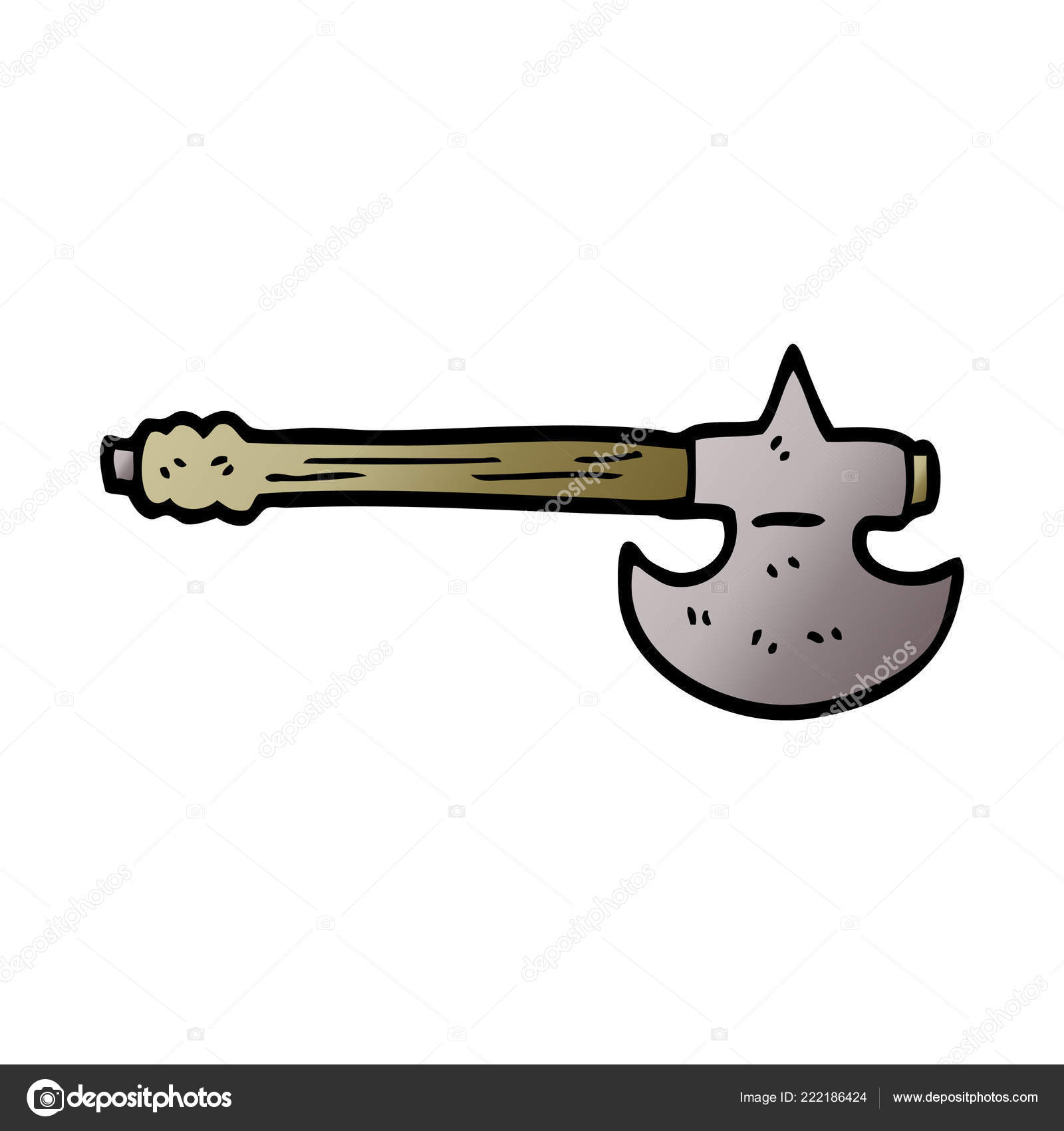 Image vectorielle Dessin Animé Doodle Hache Médiévale par ...