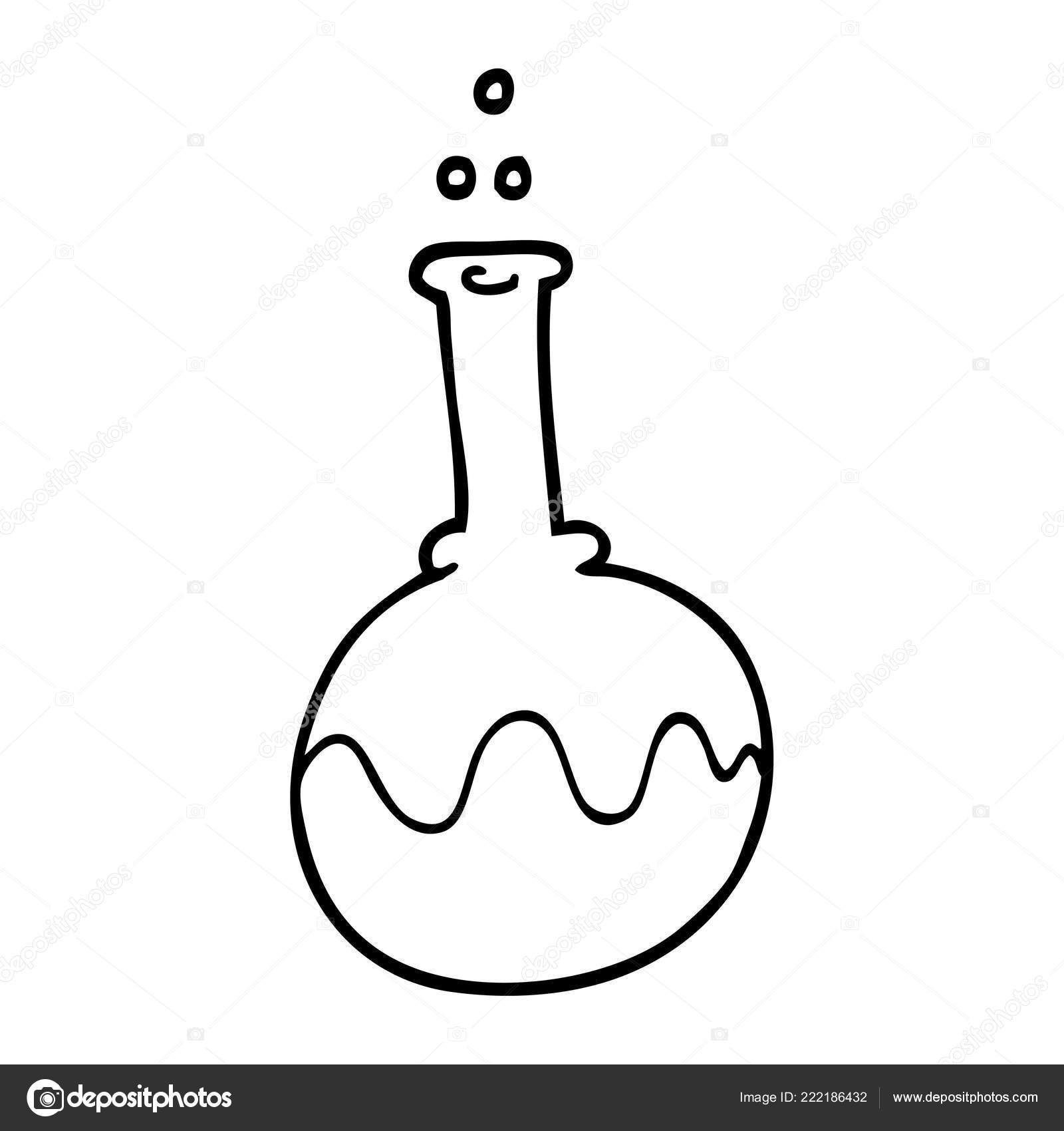 Line Drawing Cartoon Science Experiment Stock Vector by ...